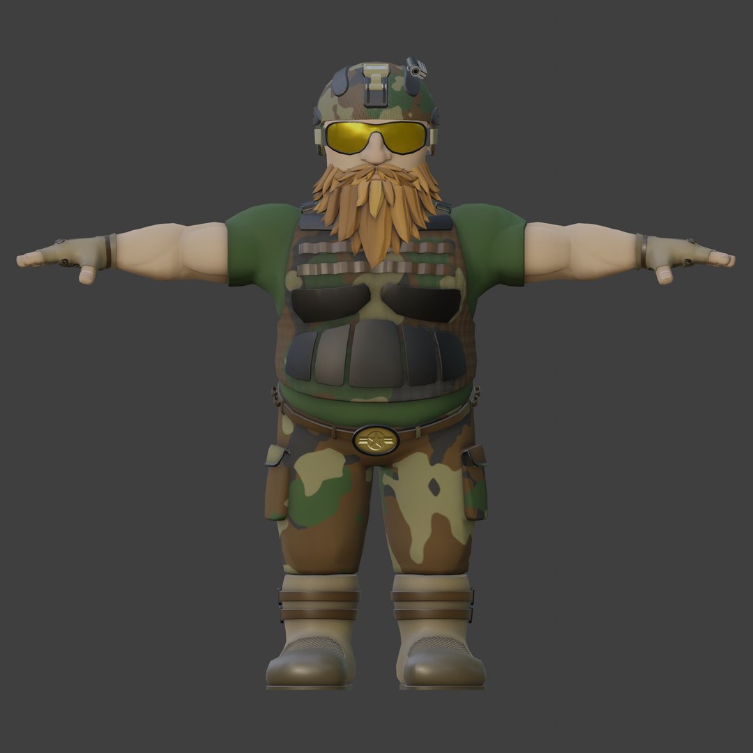 3D Stylized Military Dwarf Character Model - TurboSquid 1817695