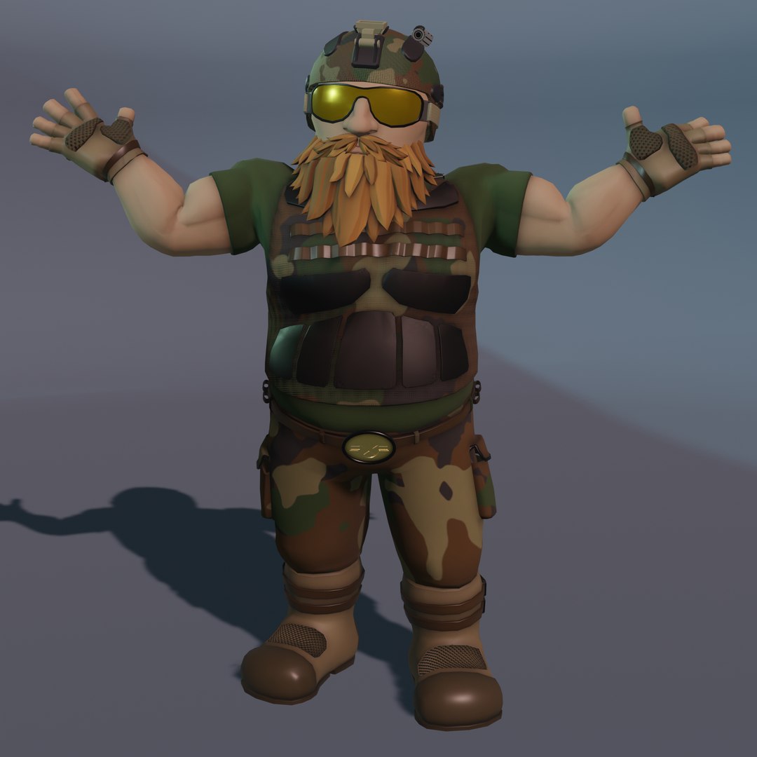 3D Stylized Military Dwarf Character Model - TurboSquid 1817695