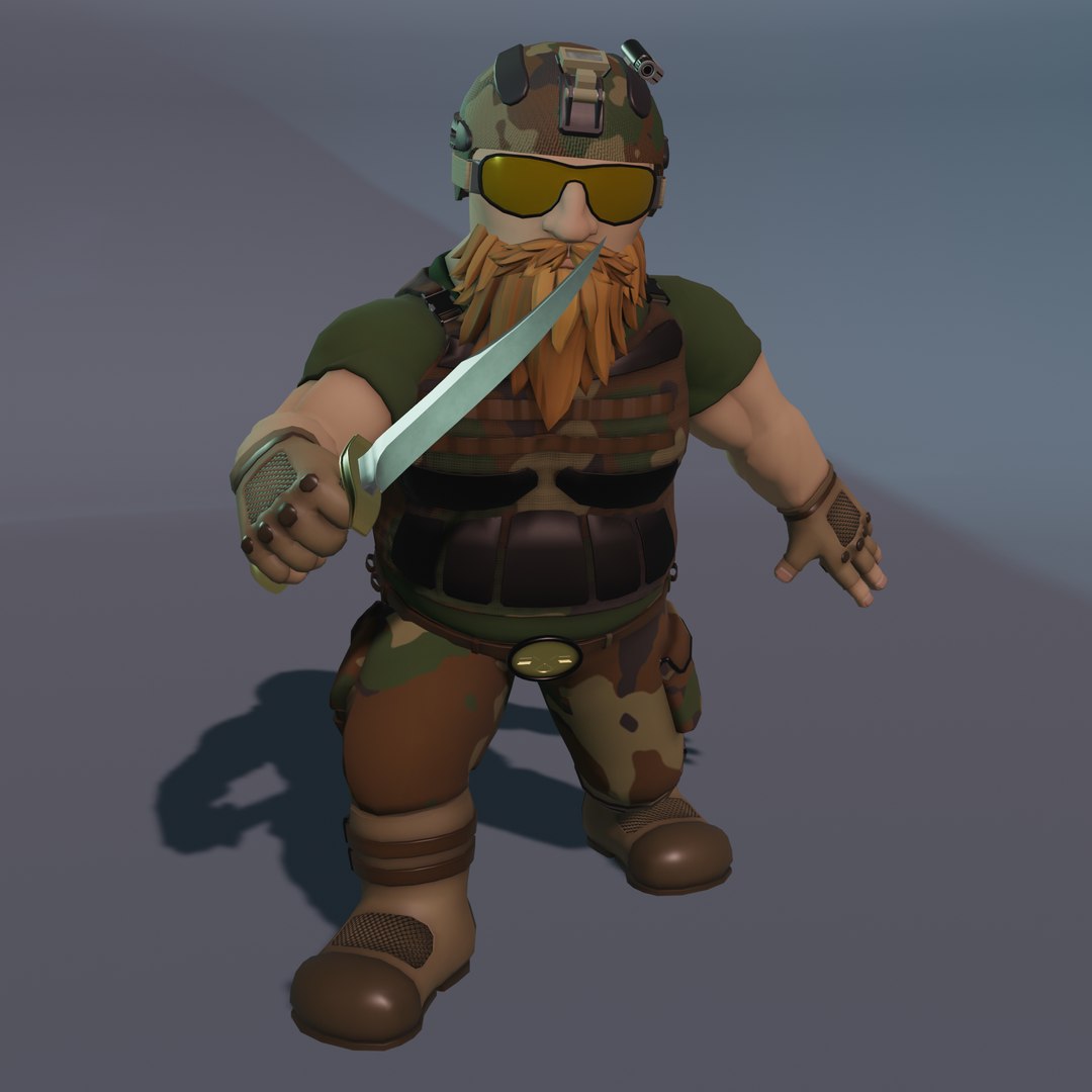 3D Stylized Military Dwarf Character Model - TurboSquid 1817695