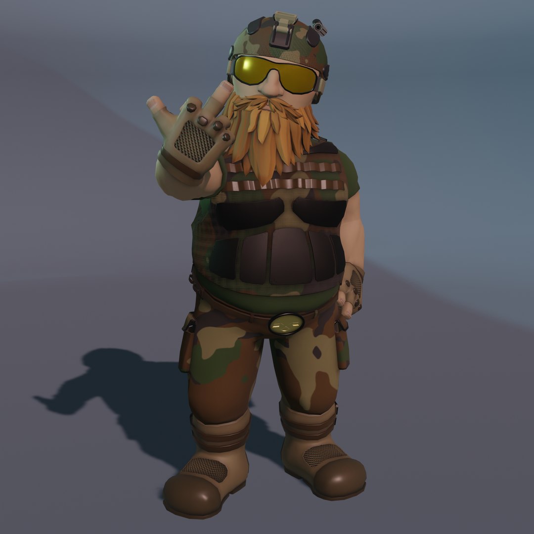3D Stylized Military Dwarf Character Model - TurboSquid 1817695