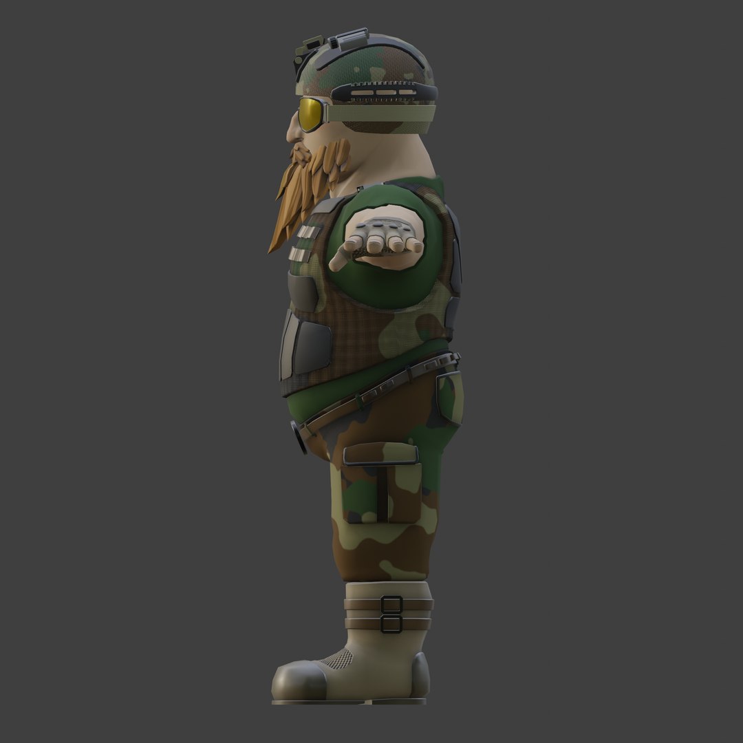 3D Stylized Military Dwarf Character Model - TurboSquid 1817695