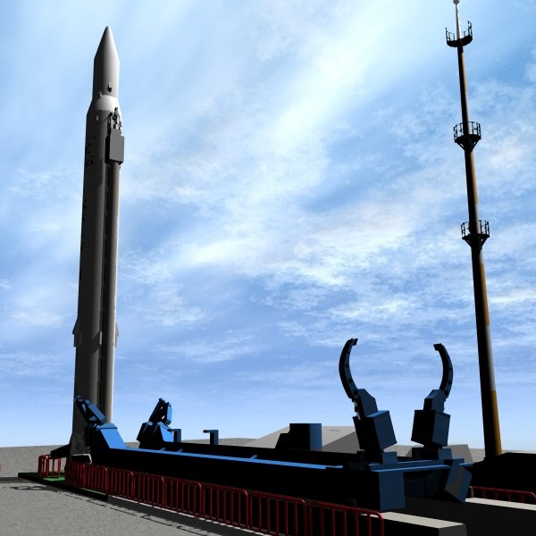 south korean naro launch pad 3d model