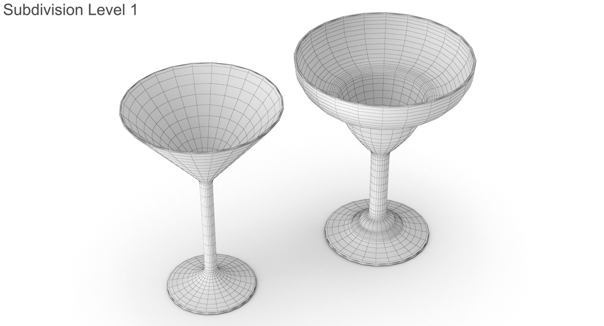 3d model glass martini margarita