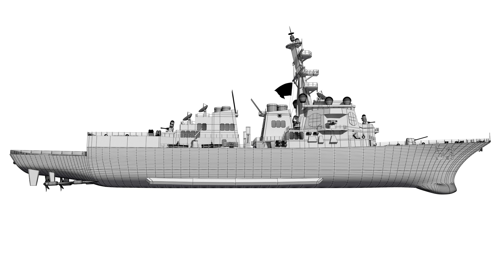 US Arleigh Burke Class Destroyer Warship Arleigh Burke Aegis US Navy 3D ...