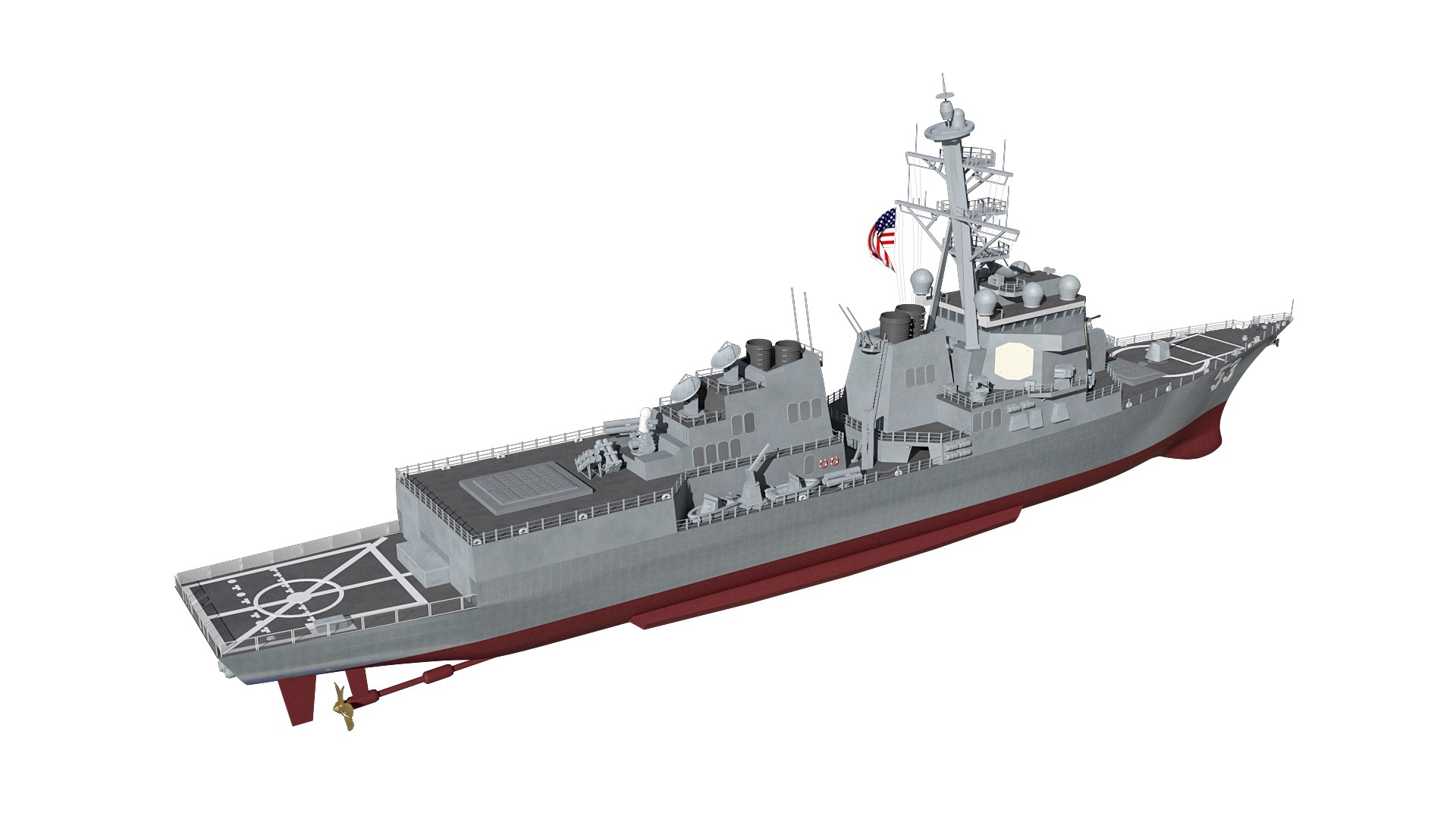 US Arleigh Burke Class Destroyer Warship Arleigh Burke Aegis US Navy 3D ...