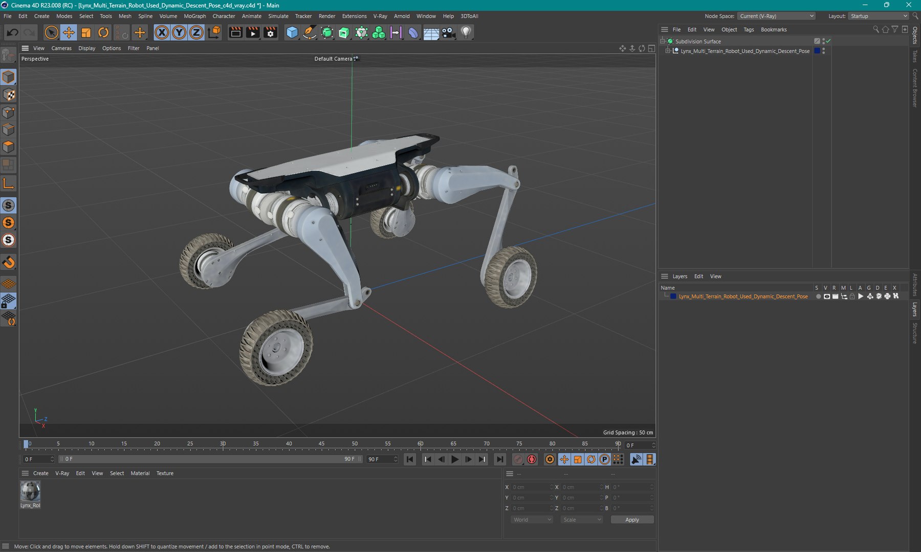 Lynx Multi Terrain Robot Used Dynamic Descent Pose 3D Model ...