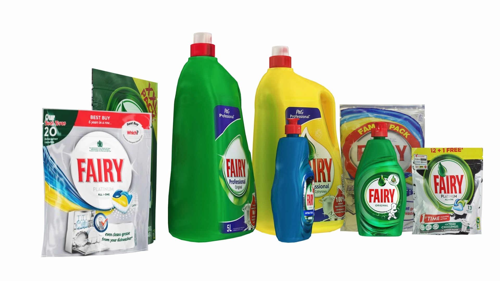 Fairy And Finish Detergent Collection 21 In 1 3D Model - TurboSquid 2295355
