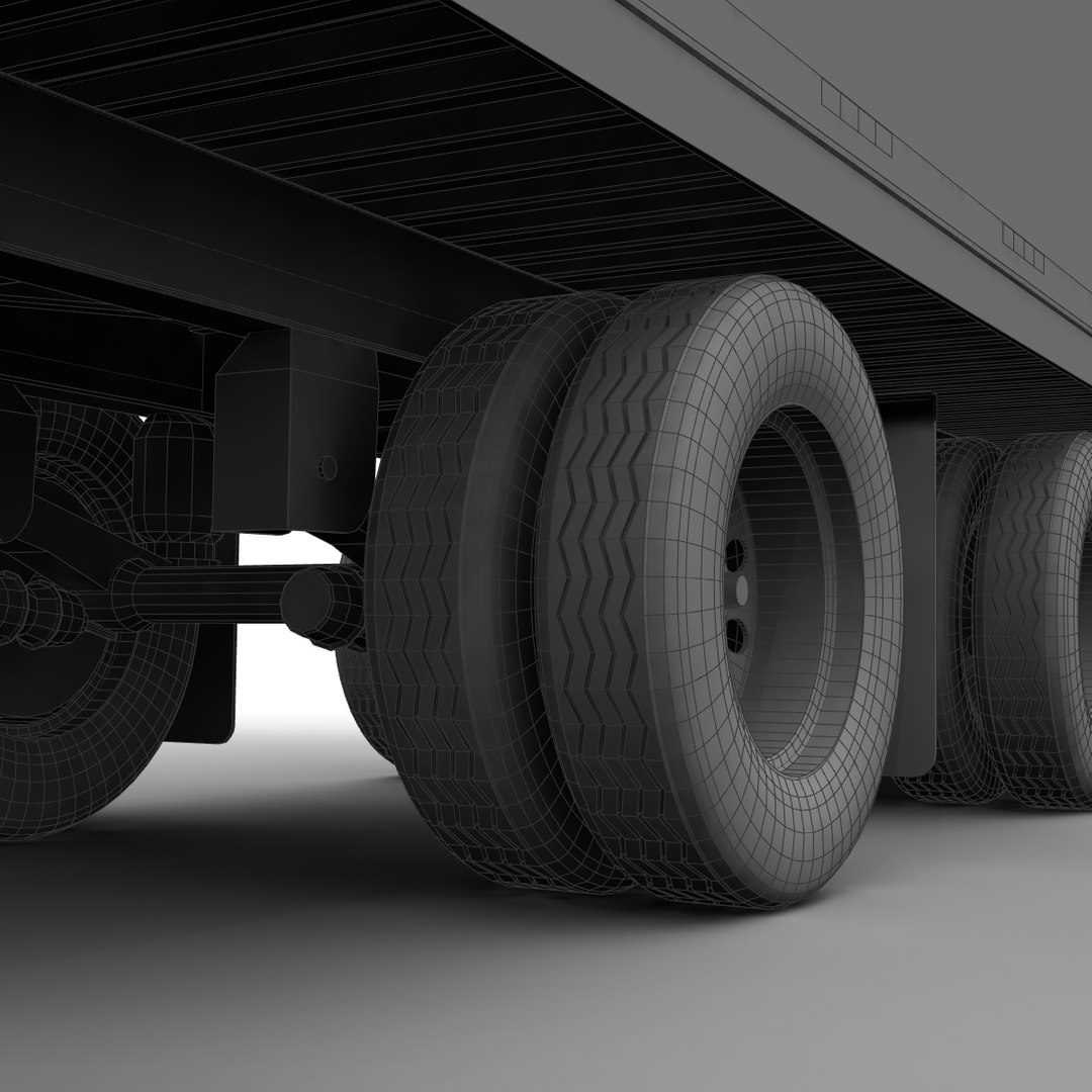 3d Van Trailer 4 Axle Model