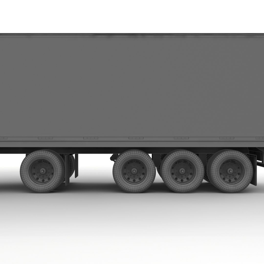 3d Van Trailer 4 Axle Model