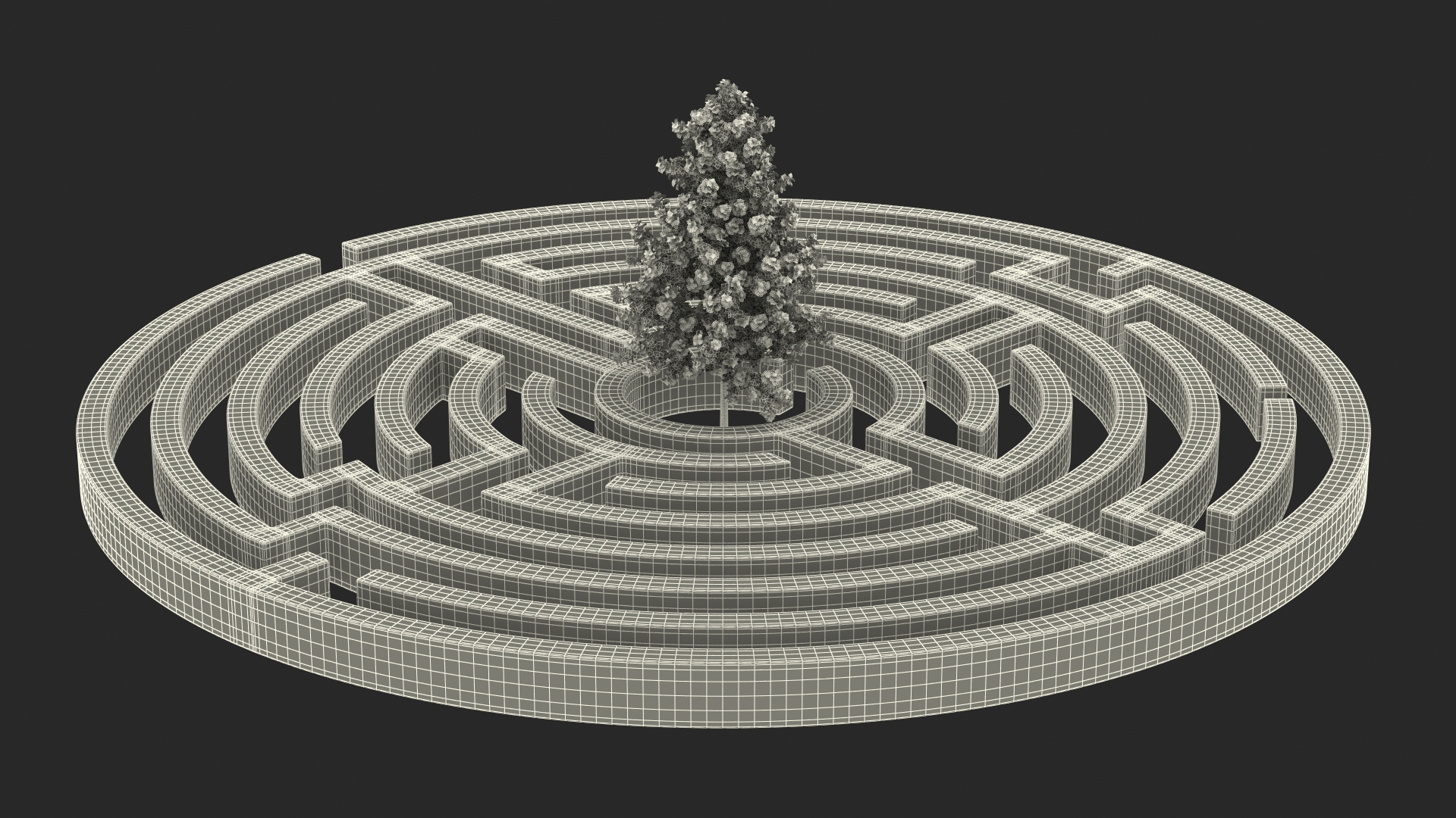 Autumn Labyrinth Garden With Tree 3D Model - TurboSquid 2412734