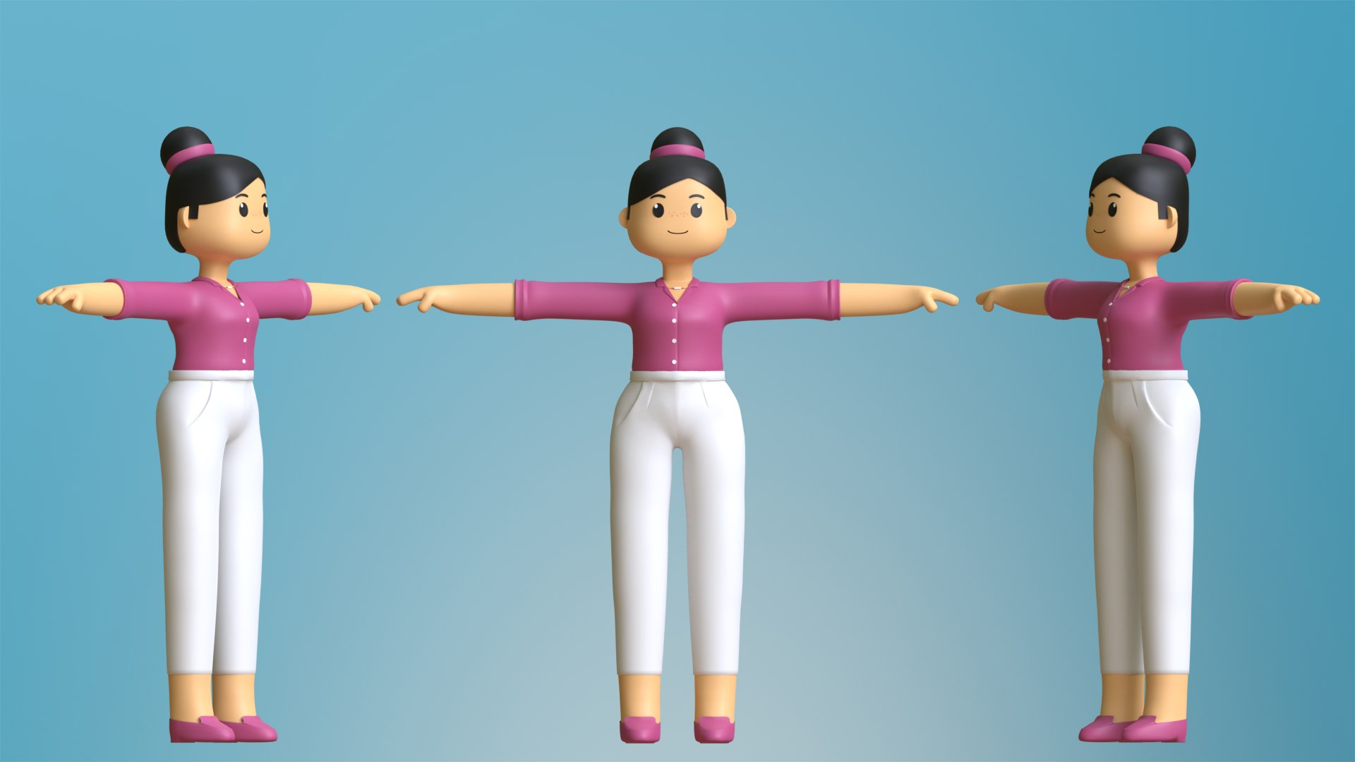 Minimal People Woman Character 2001 3D Model - TurboSquid 2125633