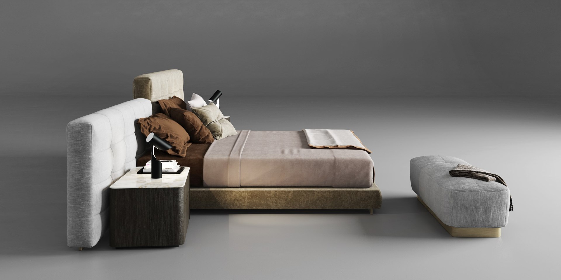 Minotti Lawrence Bed Pouf Model - TurboSquid 1574102