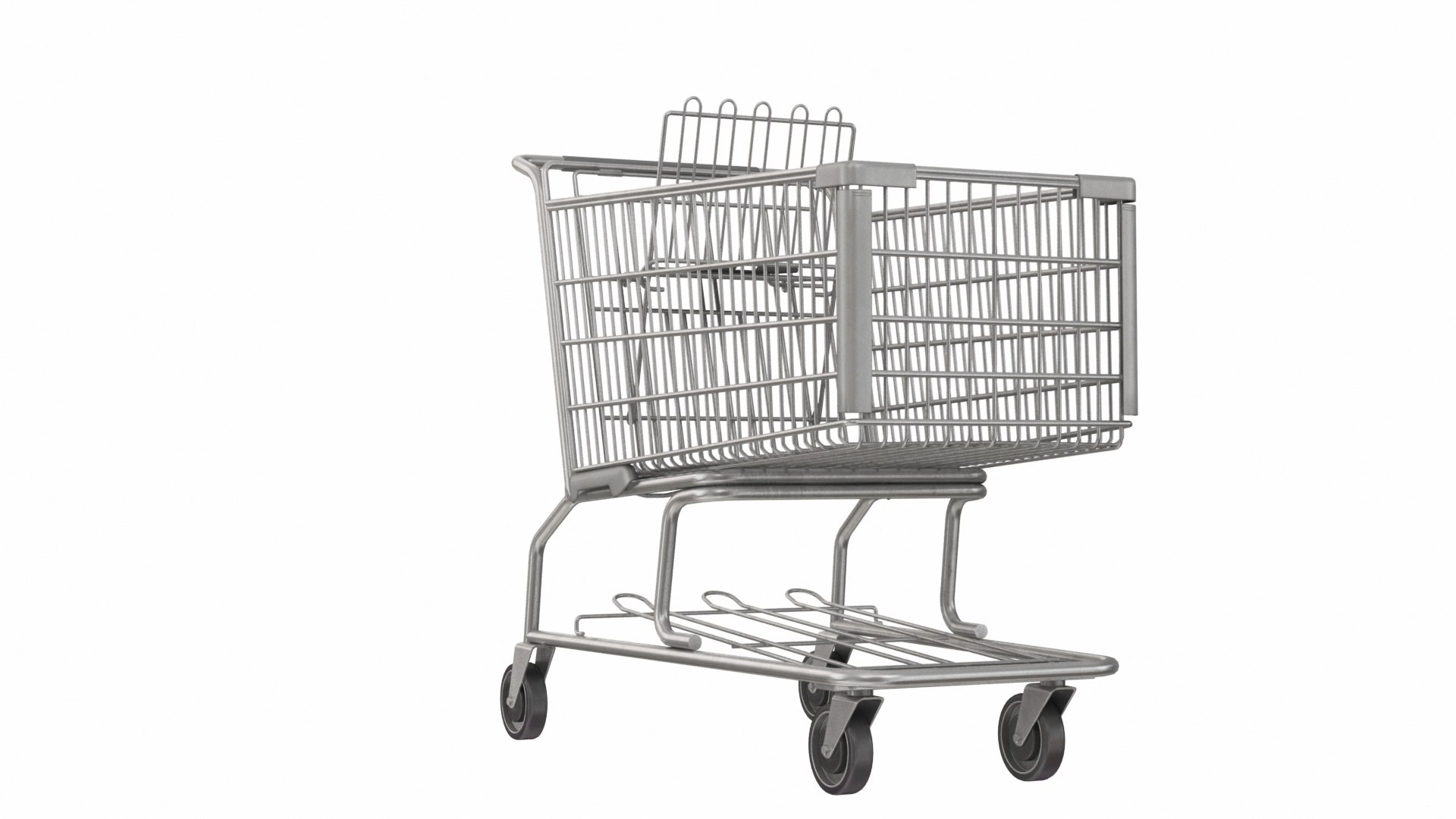 Supermarket Cart Gray Metal 3D - TurboSquid 2419987