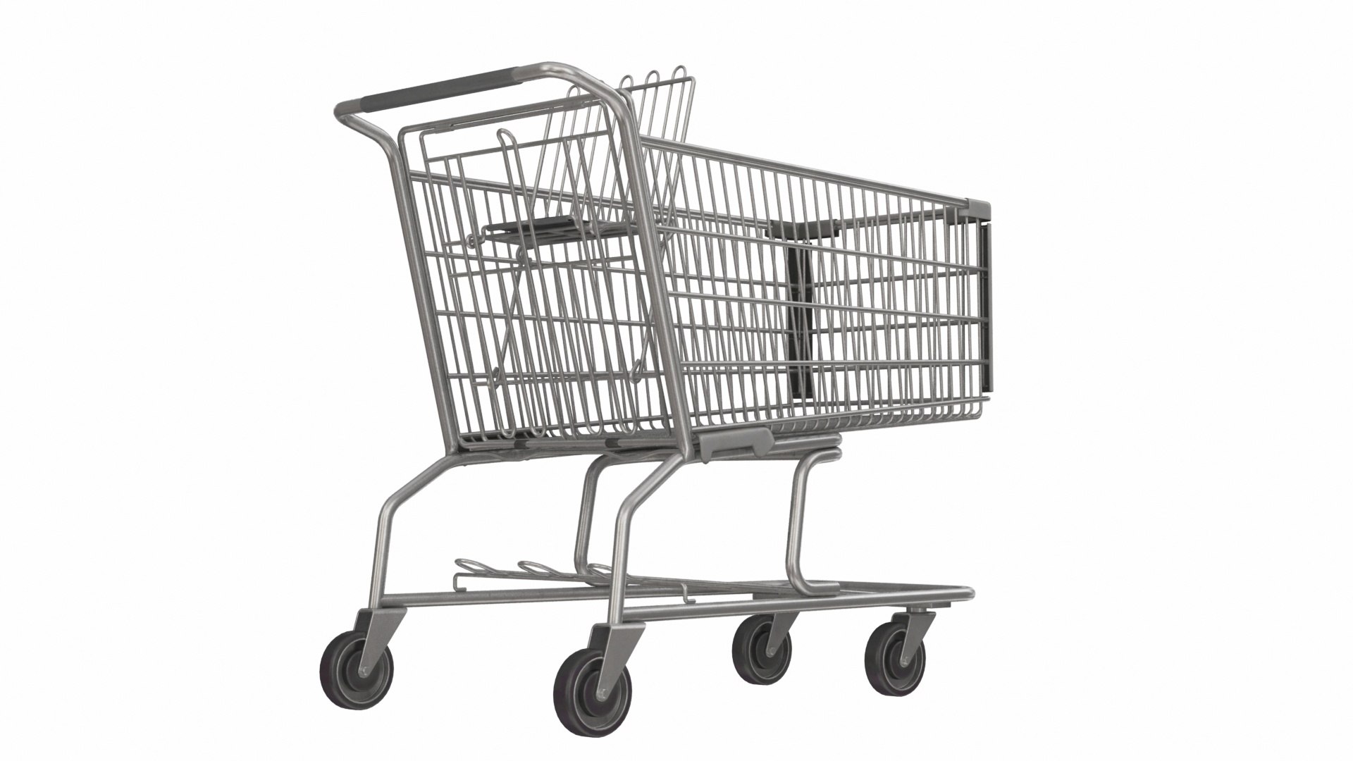 Supermarket Cart Gray Metal 3D - TurboSquid 2419987