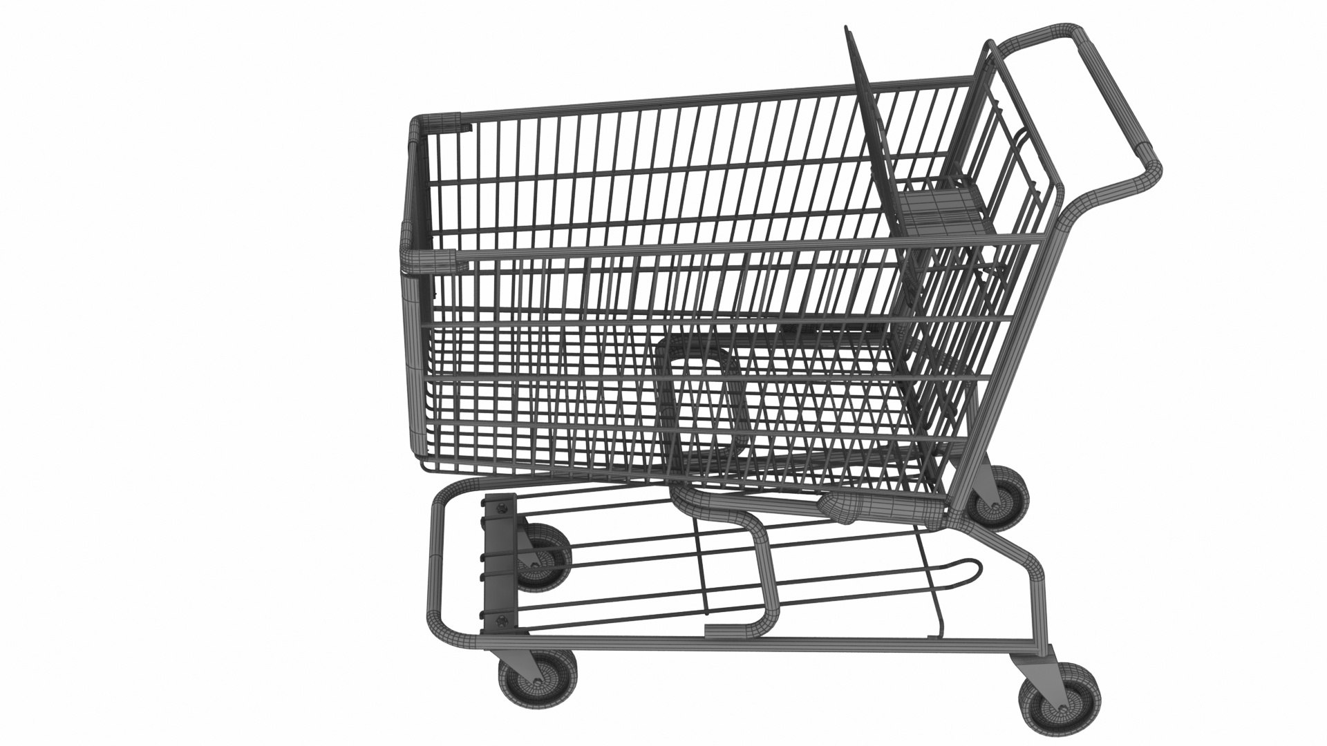 Supermarket Cart Gray Metal 3D - TurboSquid 2419987