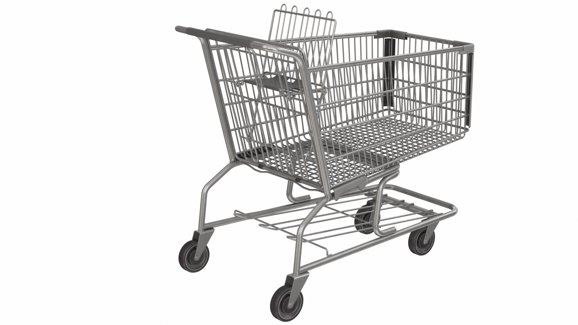 Supermarket Cart Gray Metal 3D - TurboSquid 2419987