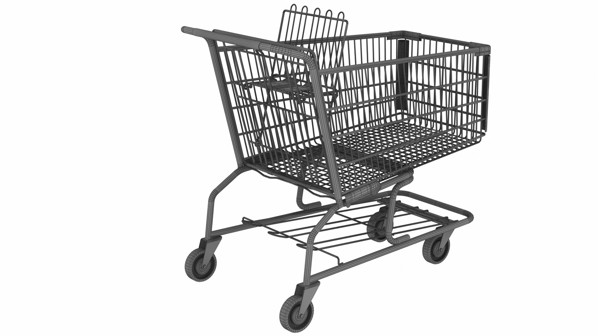 Supermarket Cart Gray Metal 3D - TurboSquid 2419987