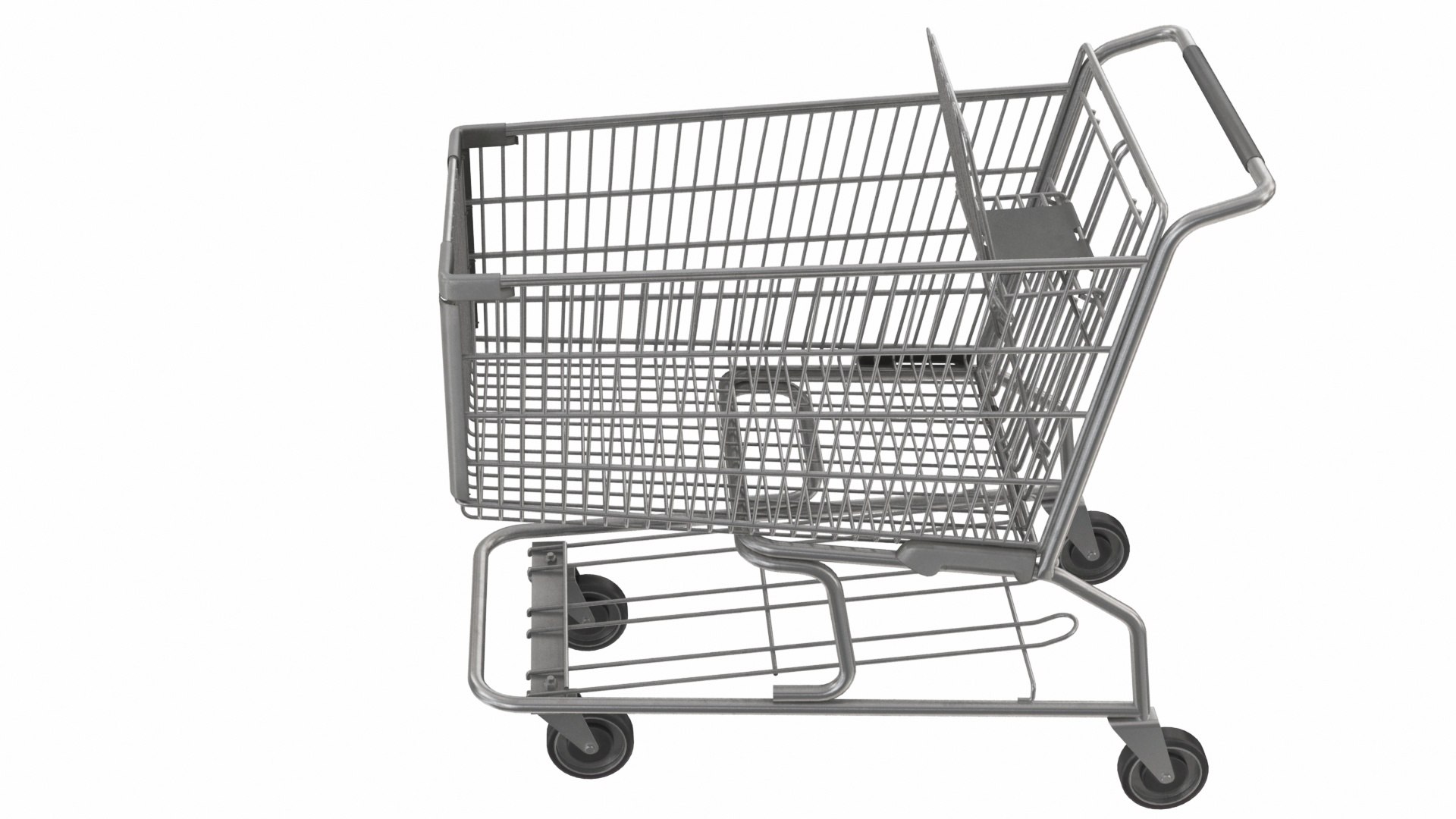 Supermarket Cart Gray Metal 3D - TurboSquid 2419987
