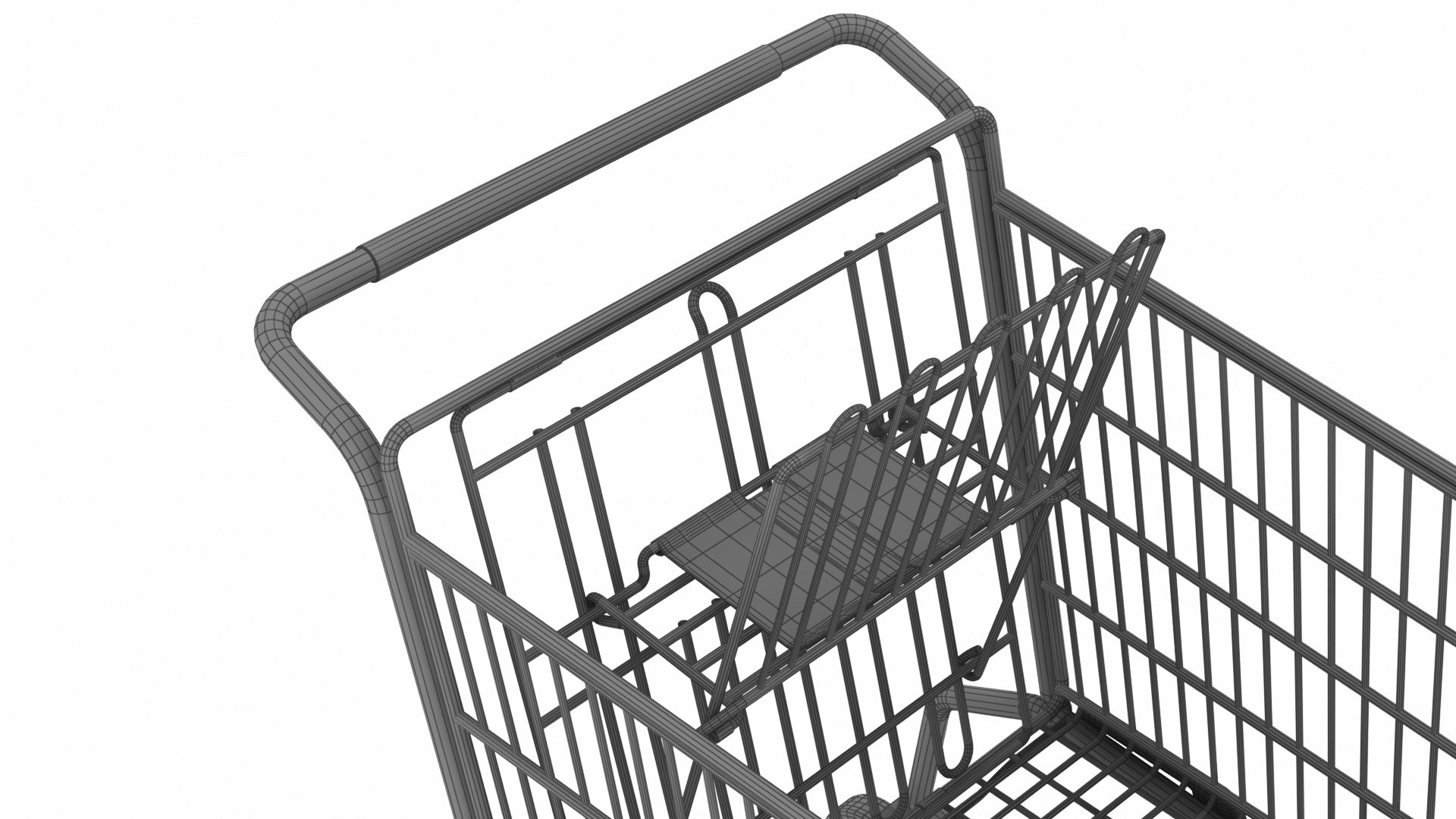 Supermarket Cart Gray Metal 3D - TurboSquid 2419987