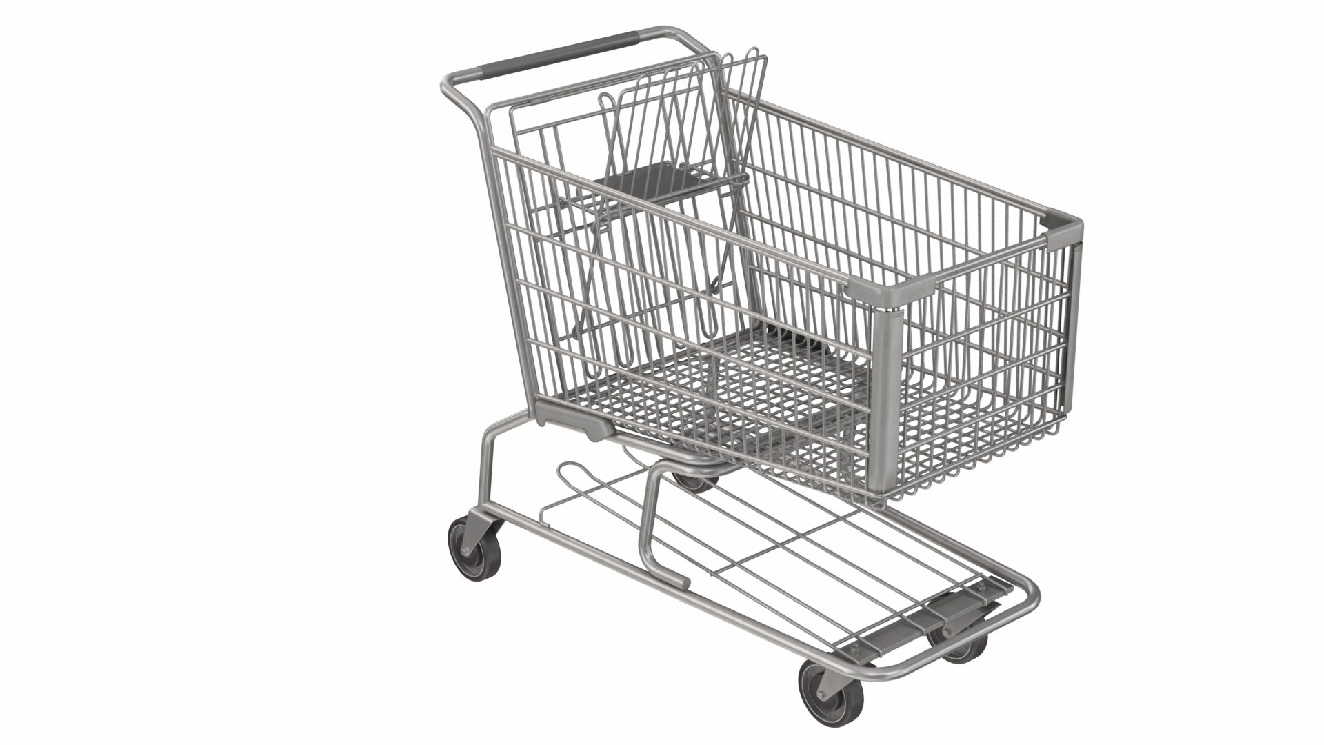 Supermarket Cart Gray Metal 3D - TurboSquid 2419987