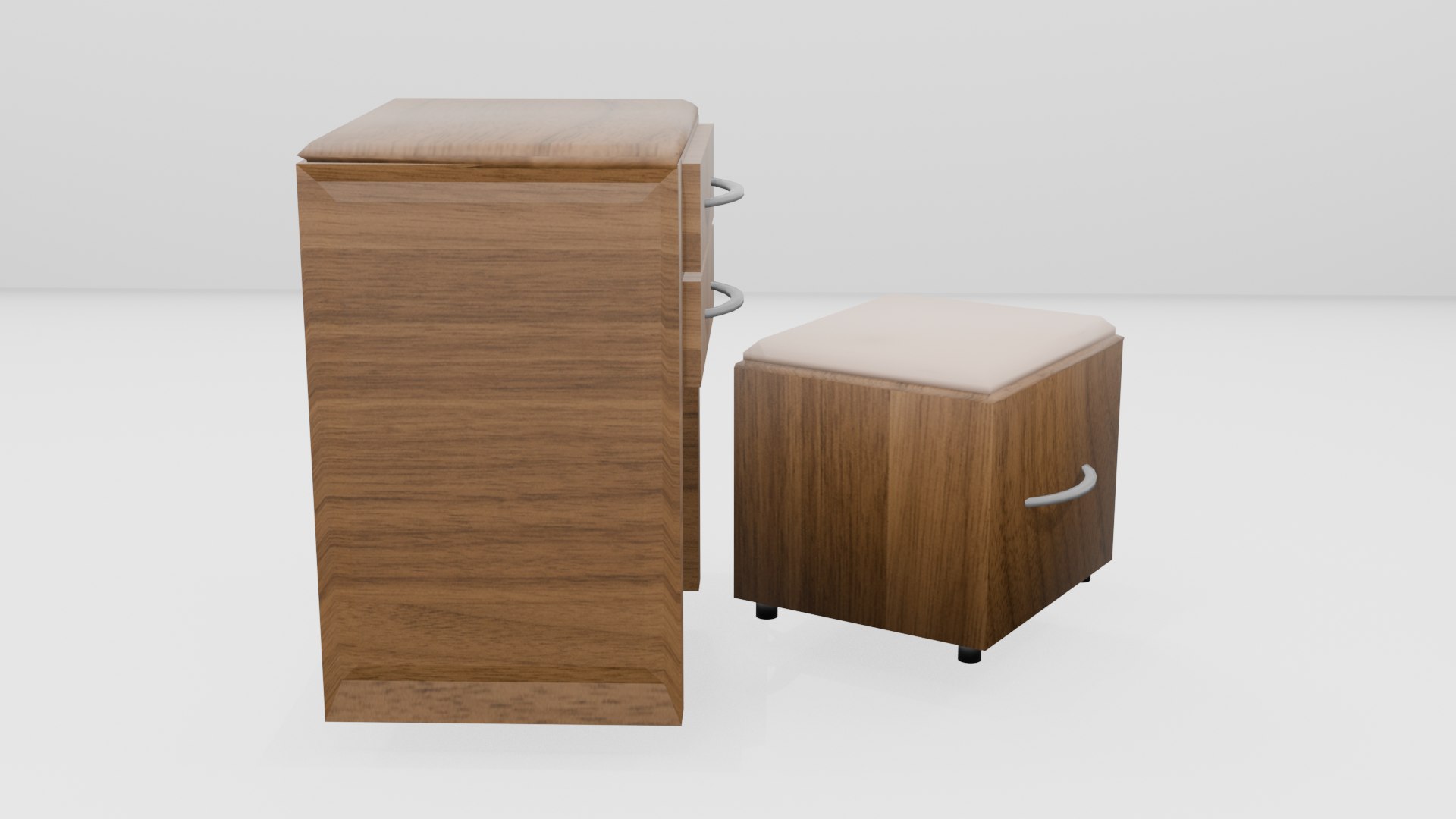Free 3D Cabinet With Stool - TurboSquid 2314742