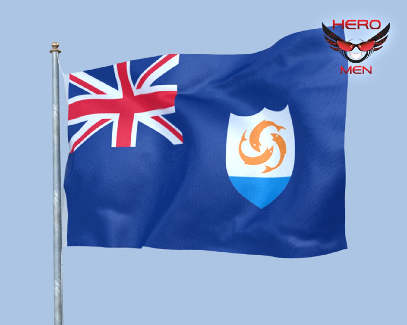 3d Flag Anguilla Model