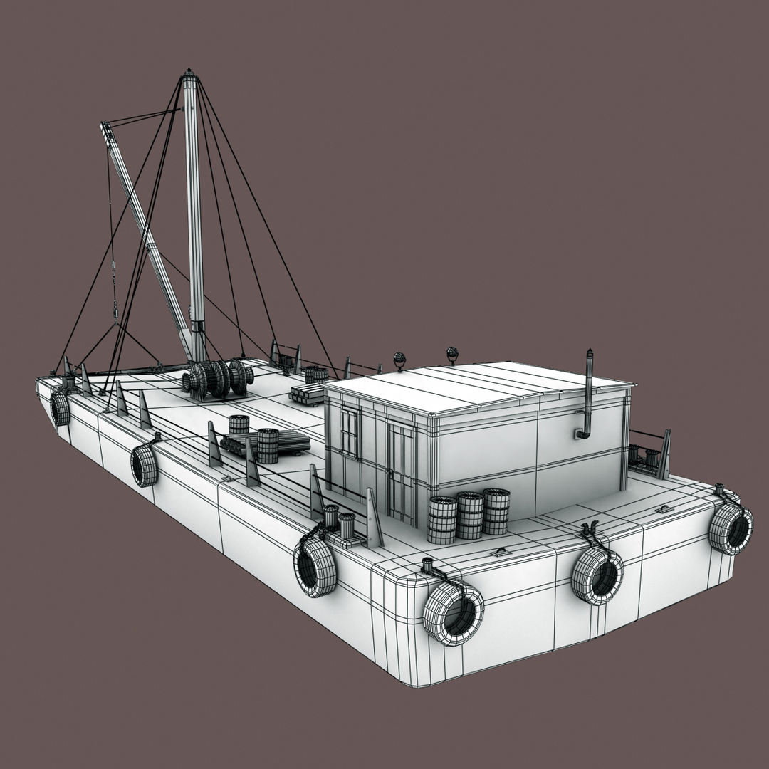 watercraft floating cranes 3ds