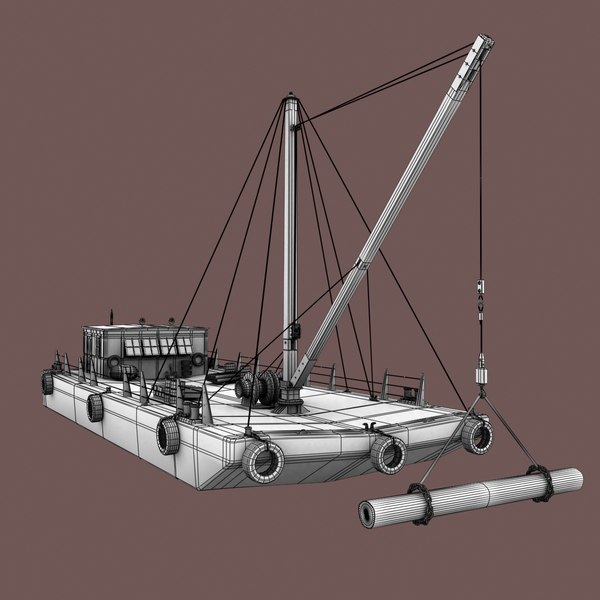 watercraft floating cranes 3ds