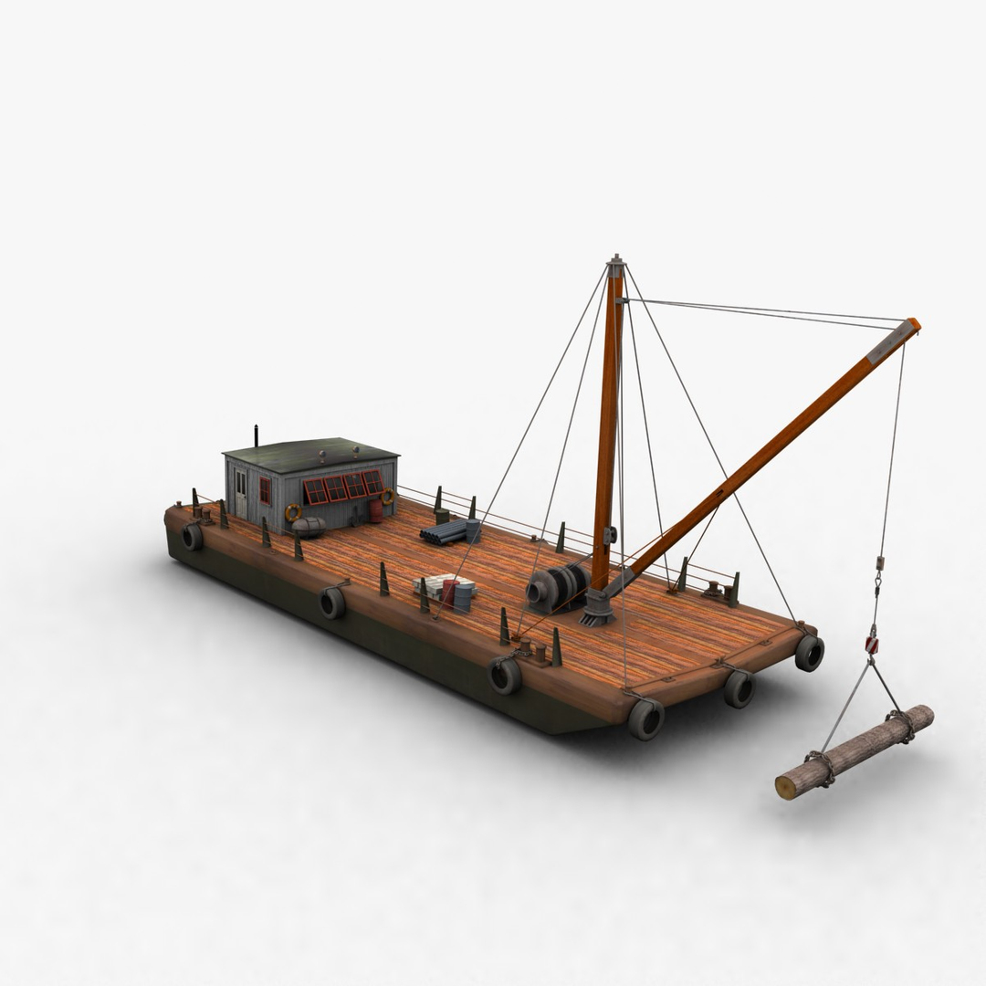 watercraft floating cranes 3ds