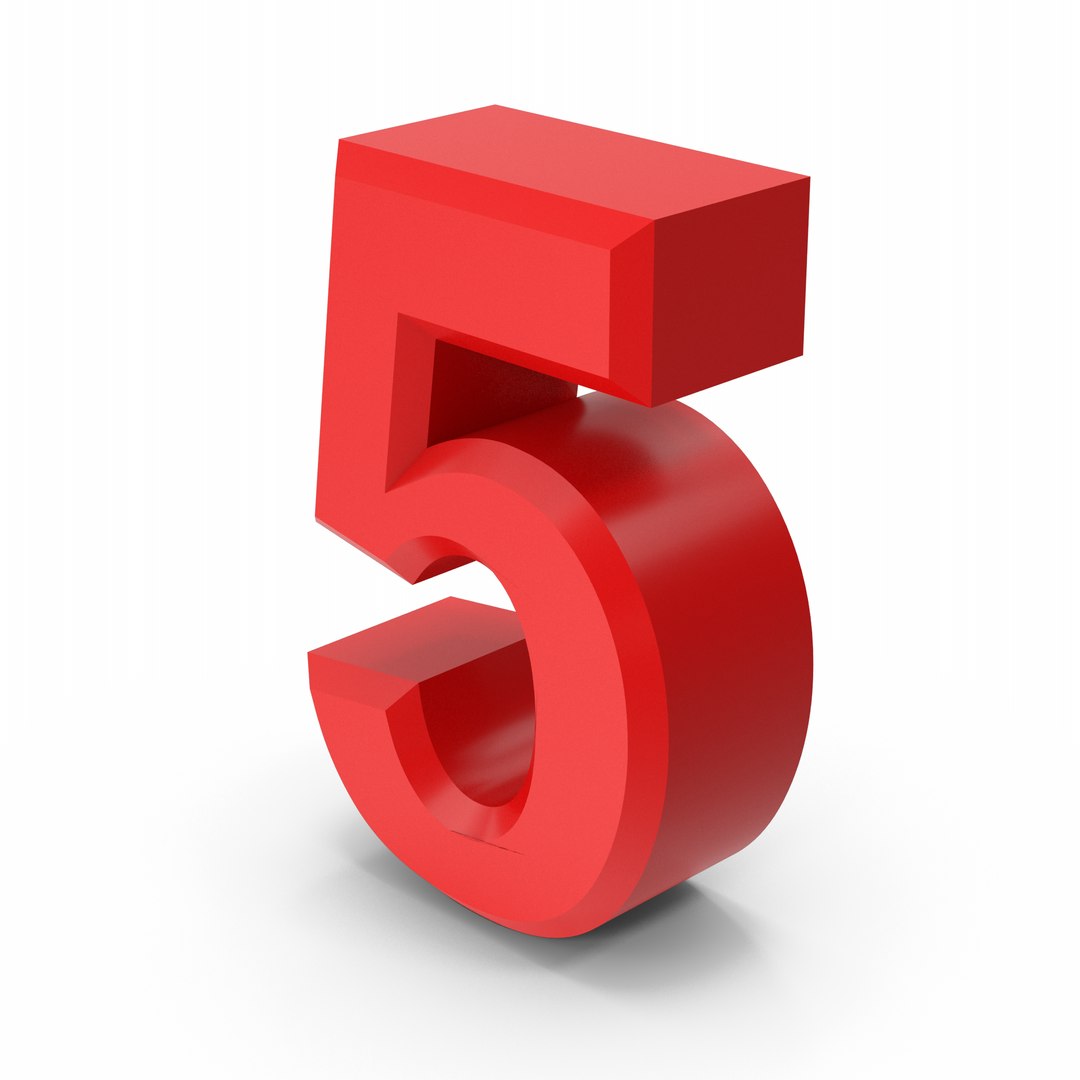 Red Number 5 3D Model - TurboSquid 2241967