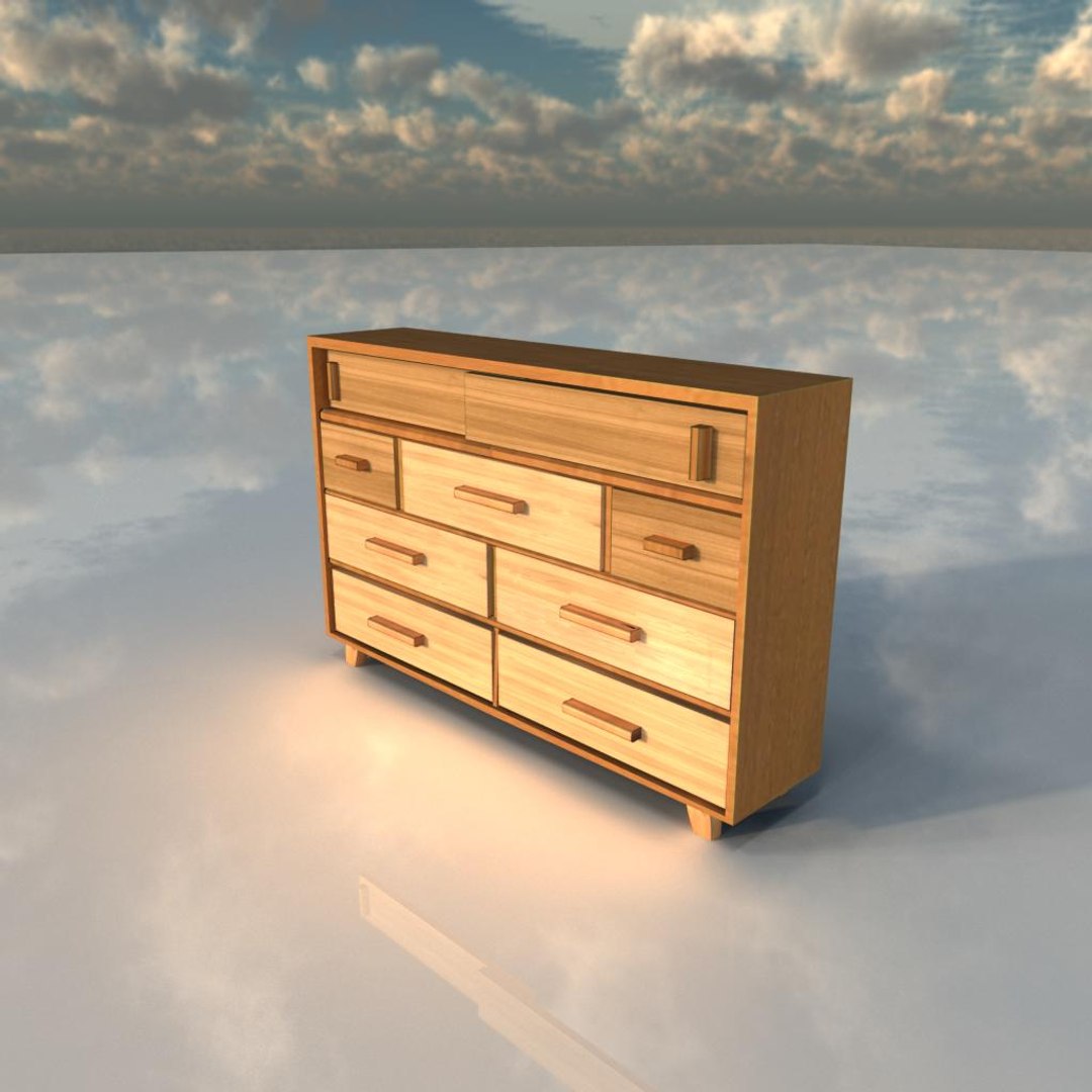 Commode Wood 3d Obj