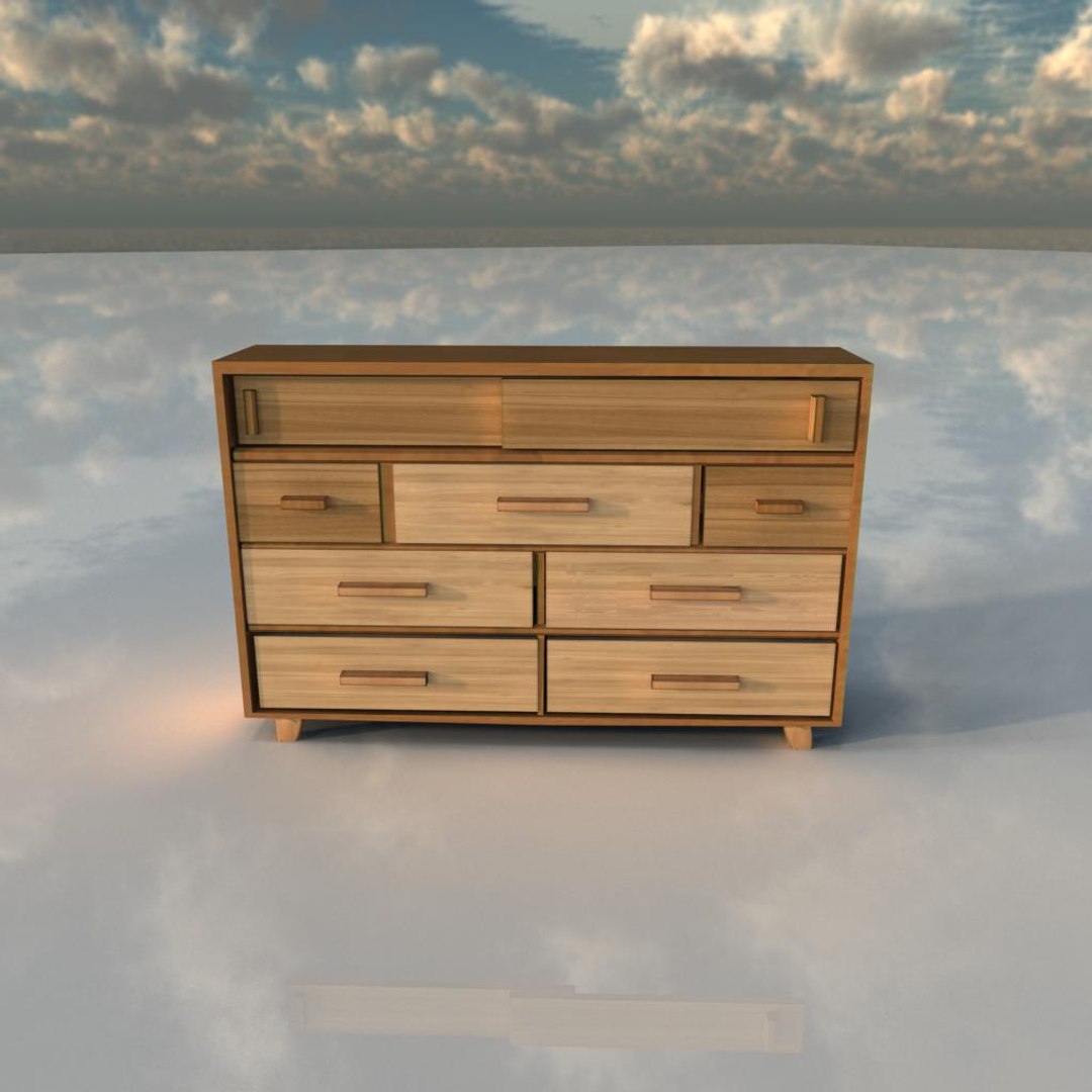 Commode Wood 3d Obj
