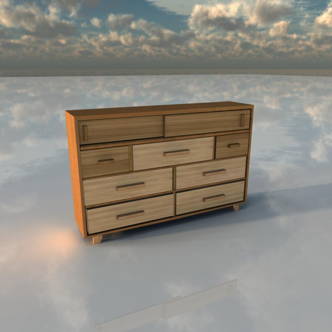 Commode Wood 3d Obj