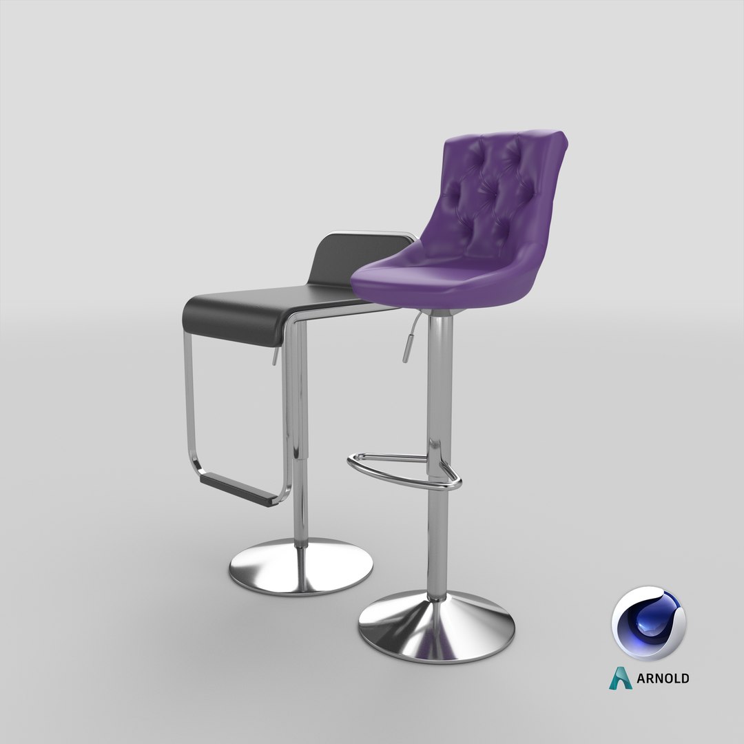 Two Detailed Bar Stools 3D model - TurboSquid 2052111