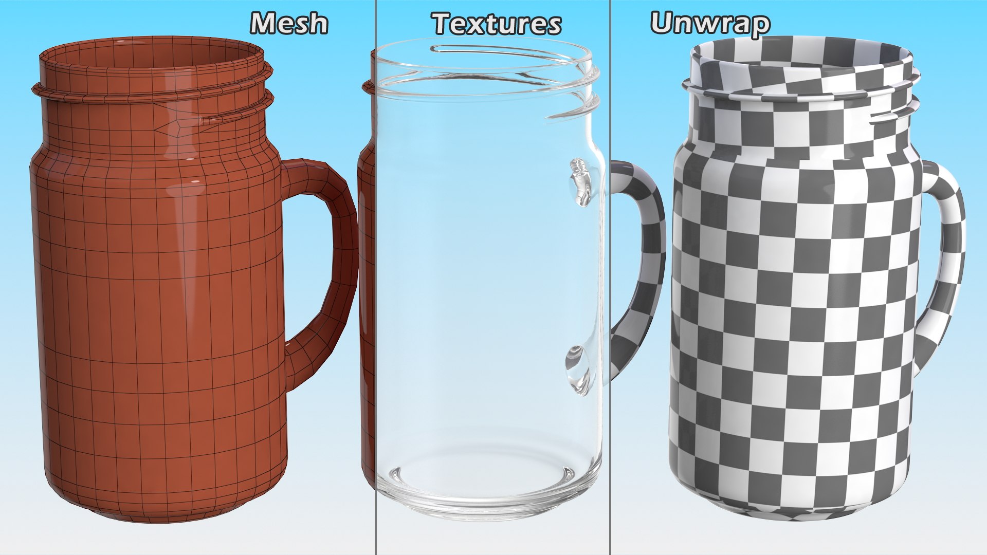 3D Mason Jar With Handle Model - TurboSquid 1905340