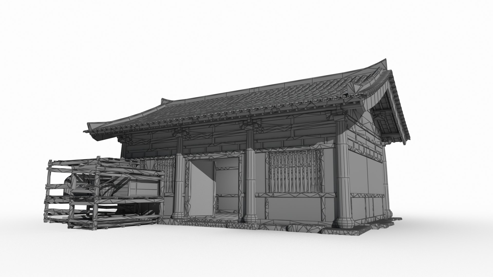 Asian Ancient Architecture Small Shop 3D Model - TurboSquid 2205687