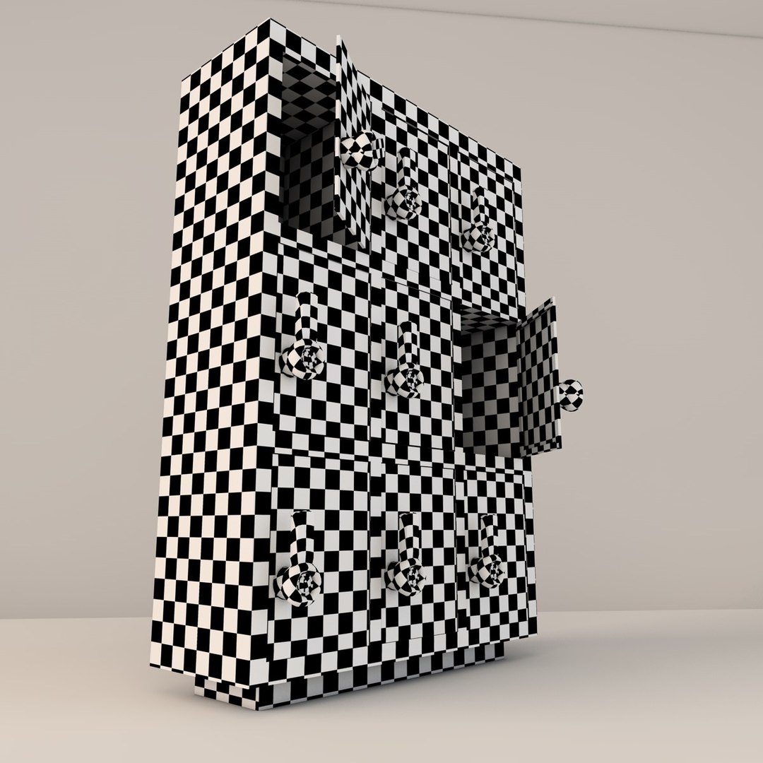 Cartoon Old School Locker 3d Model