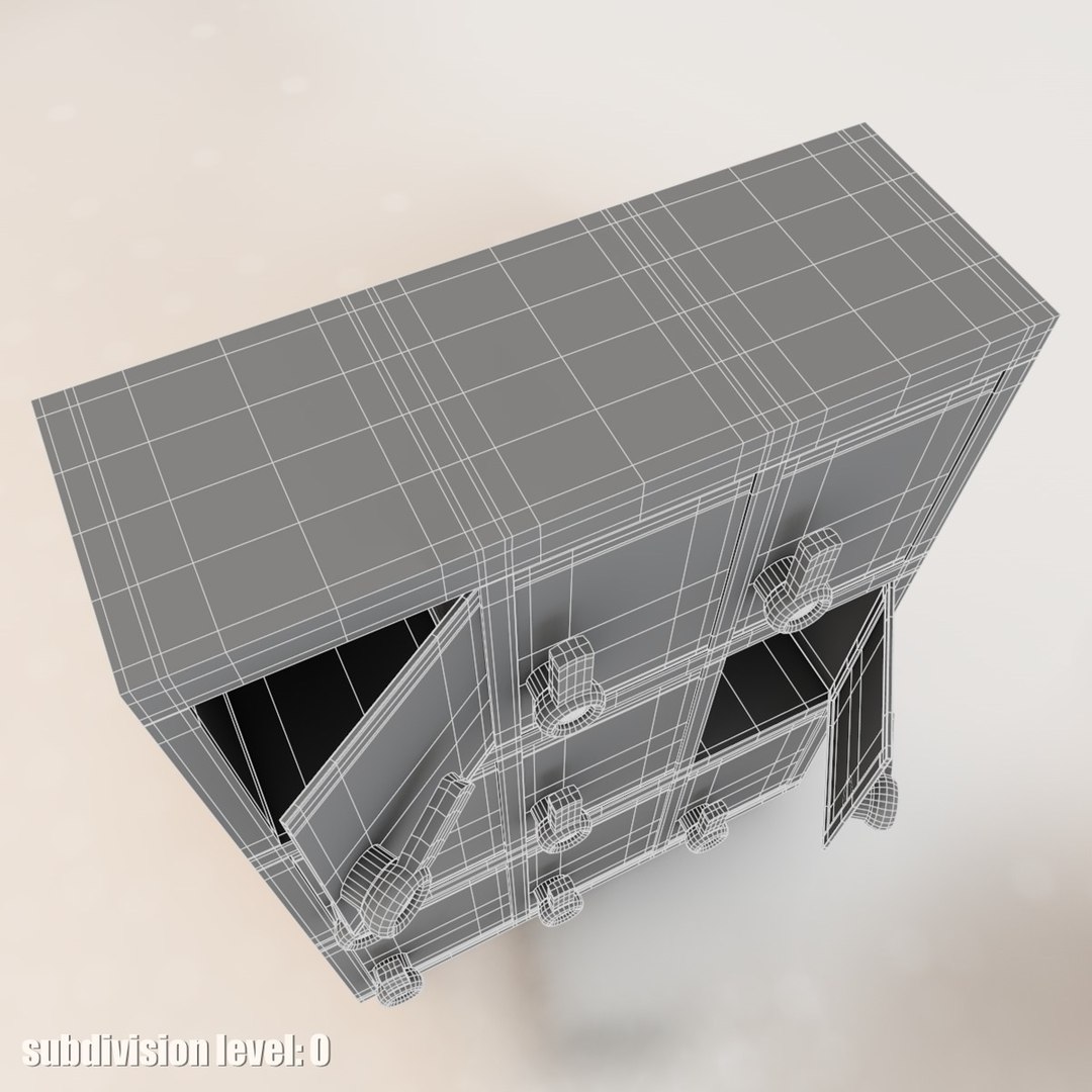 Cartoon Old School Locker 3d Model