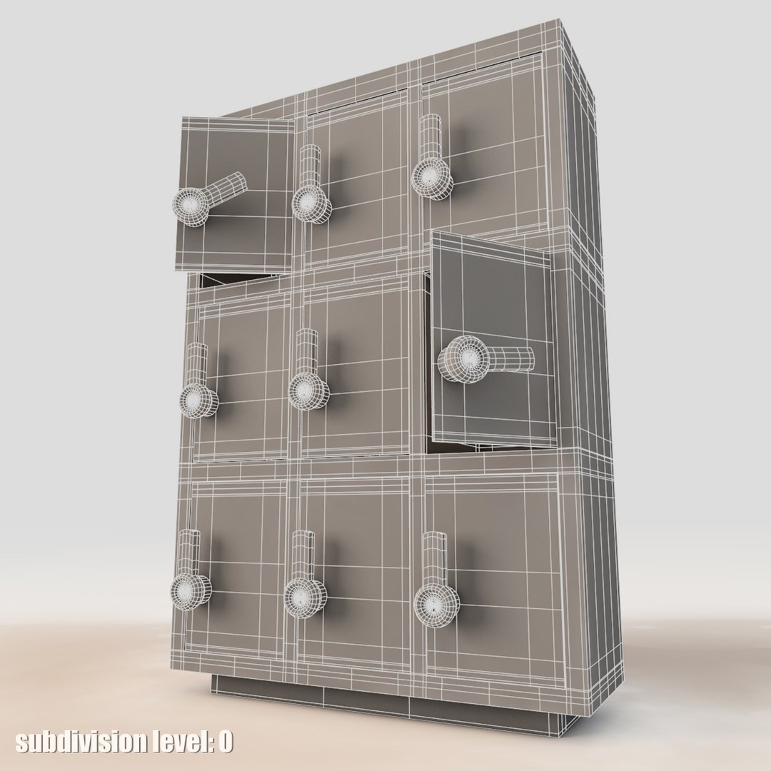 Cartoon Old School Locker 3d Model