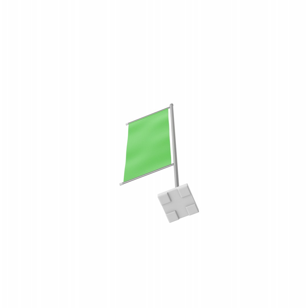3D Green Flagpole Banner model - TurboSquid 2180160