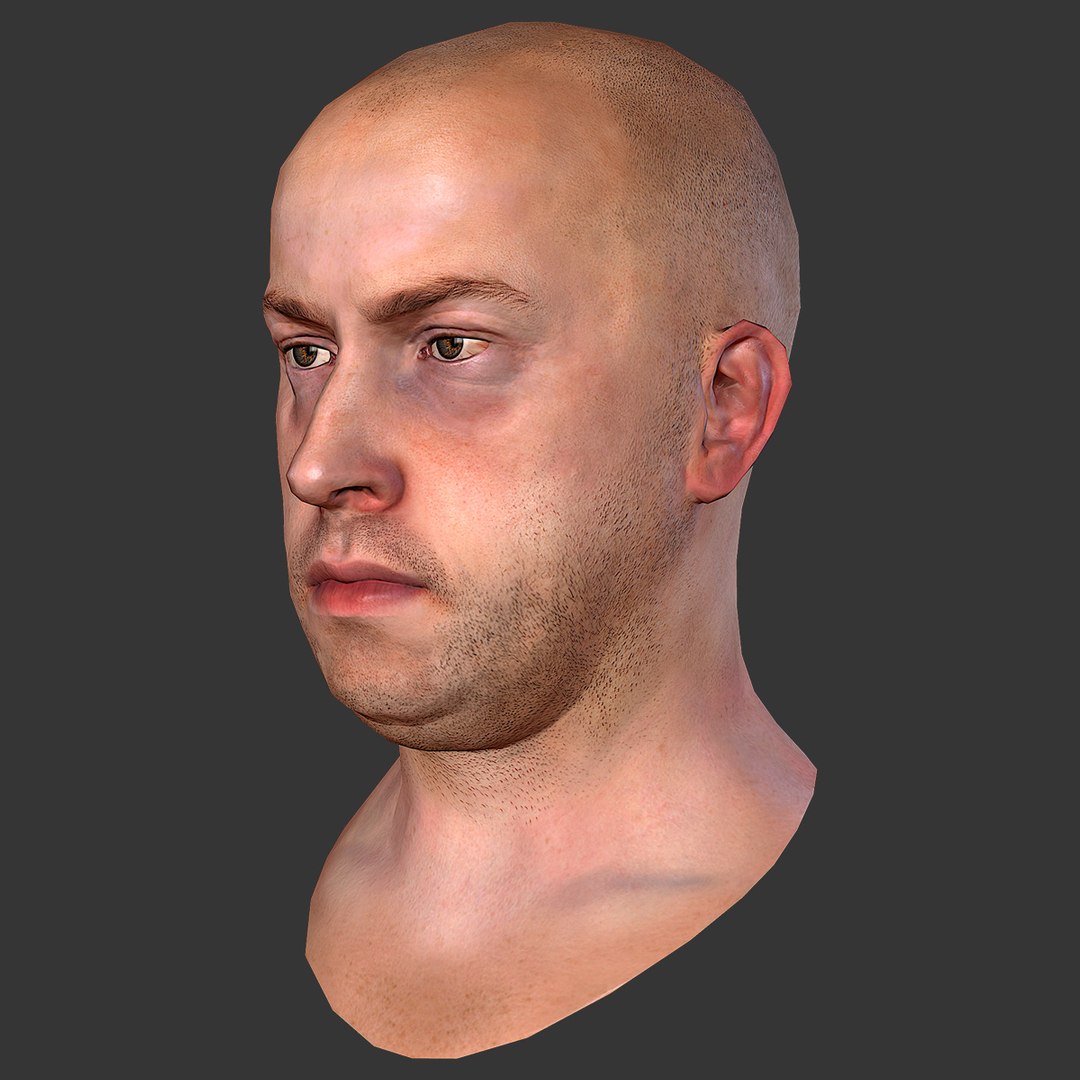 realistic human male head max