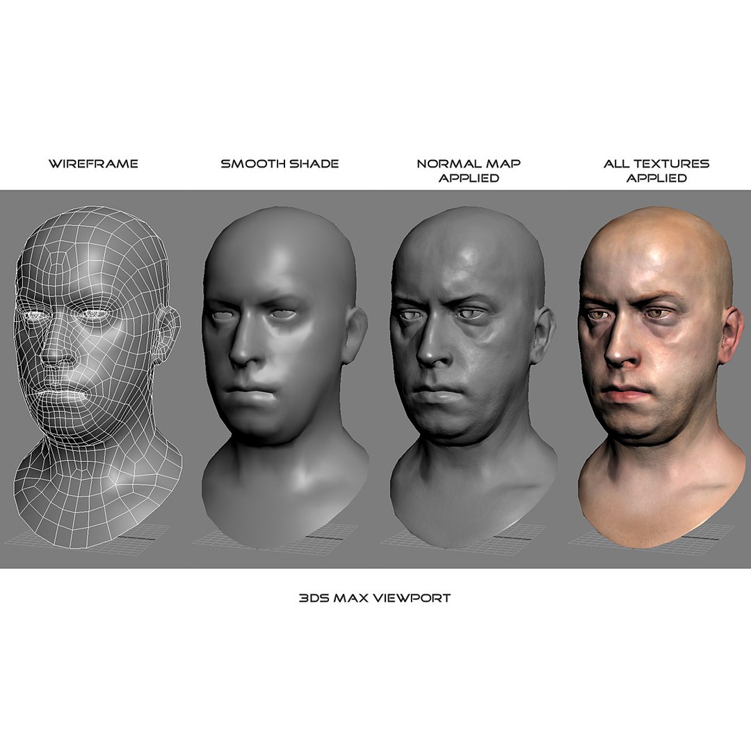 realistic human male head max