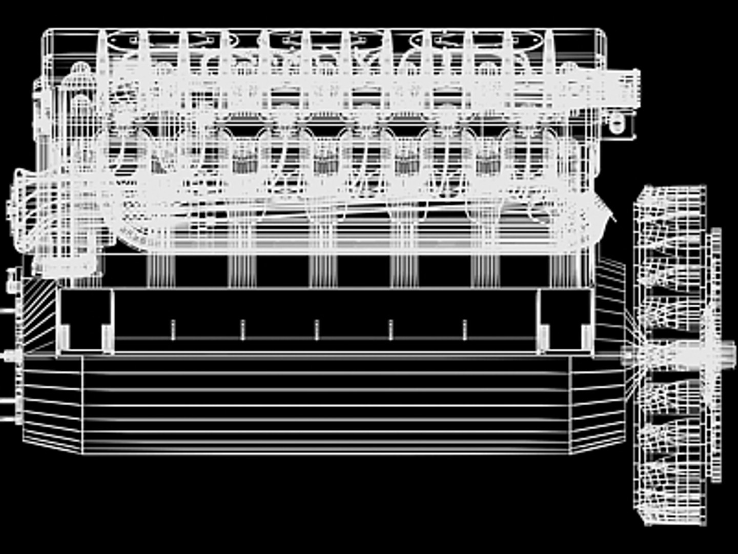Engine T-34 Tank 3d Model