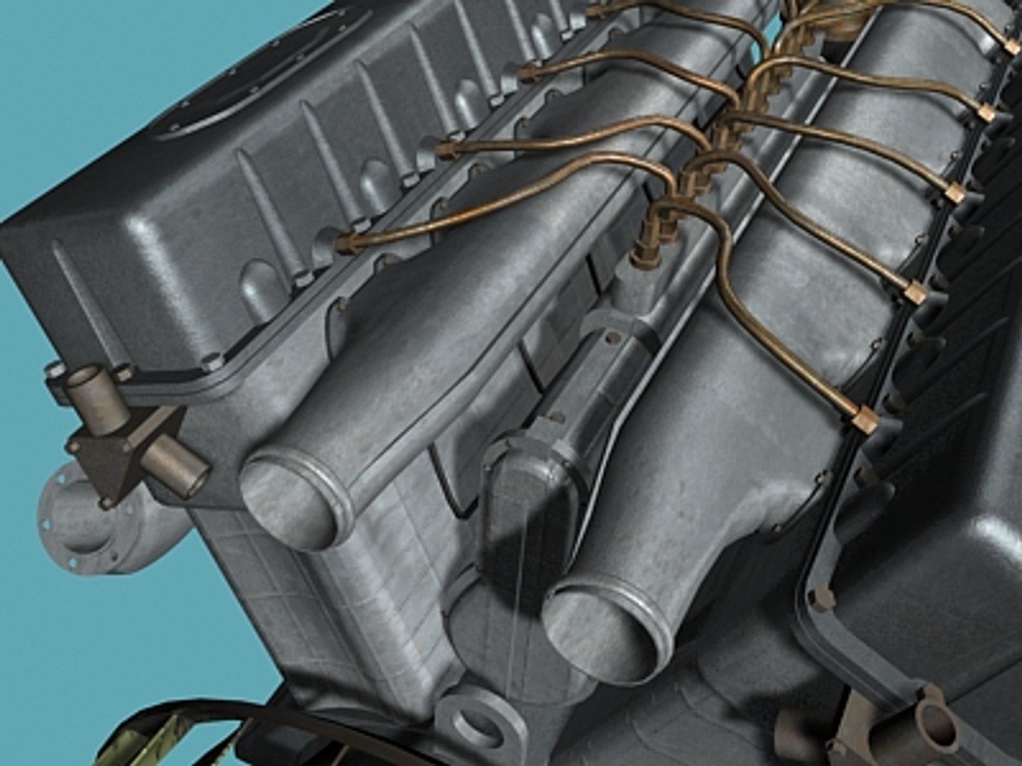 Engine T-34 Tank 3d Model