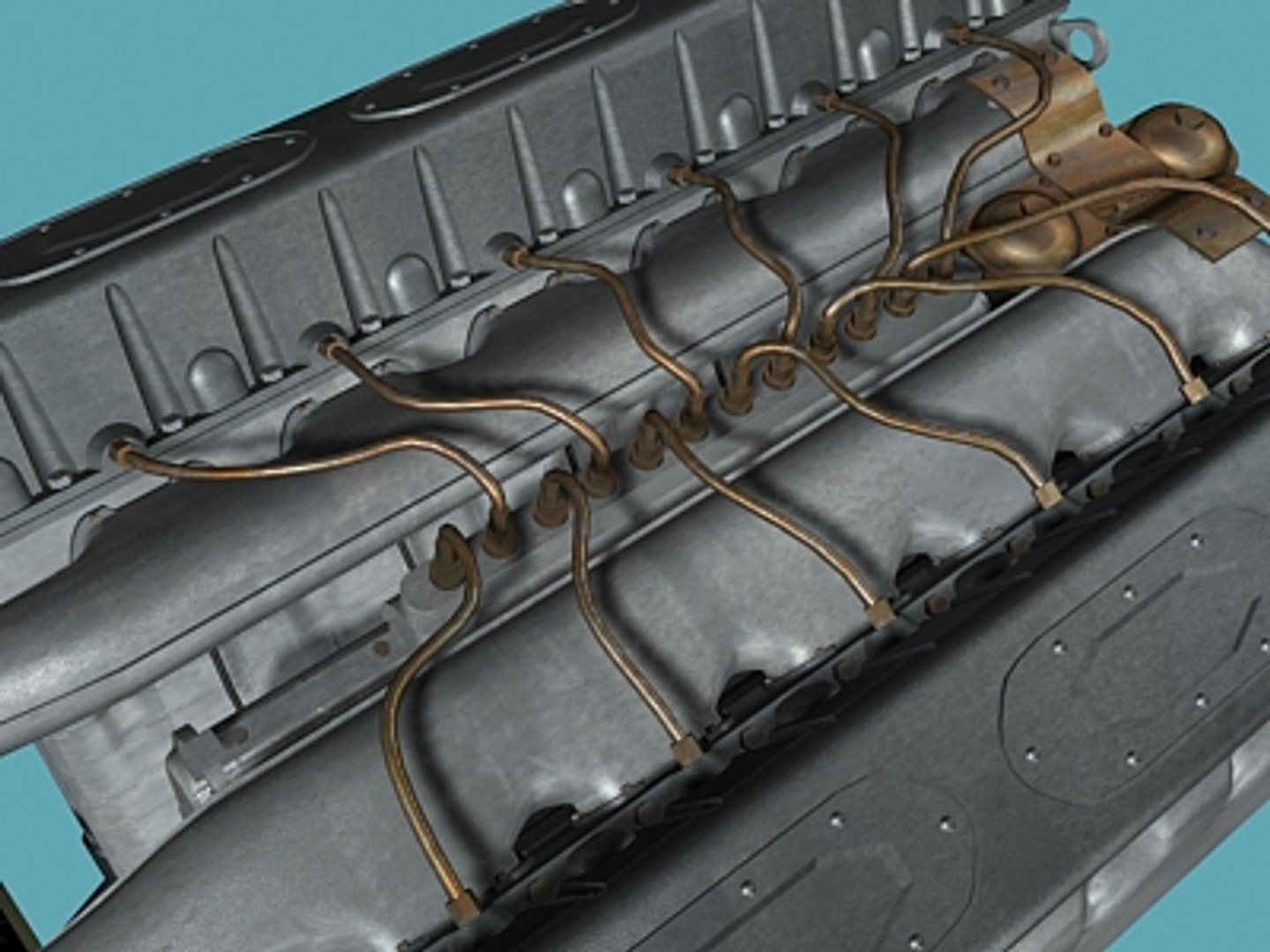 Engine T-34 Tank 3d Model