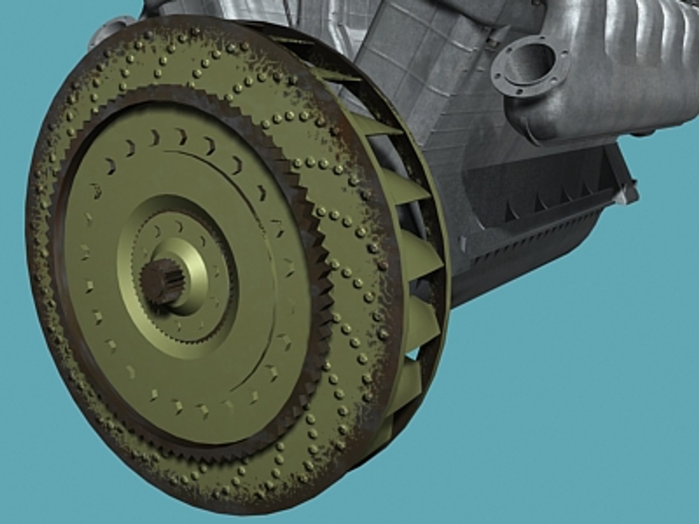 Engine T-34 Tank 3d Model