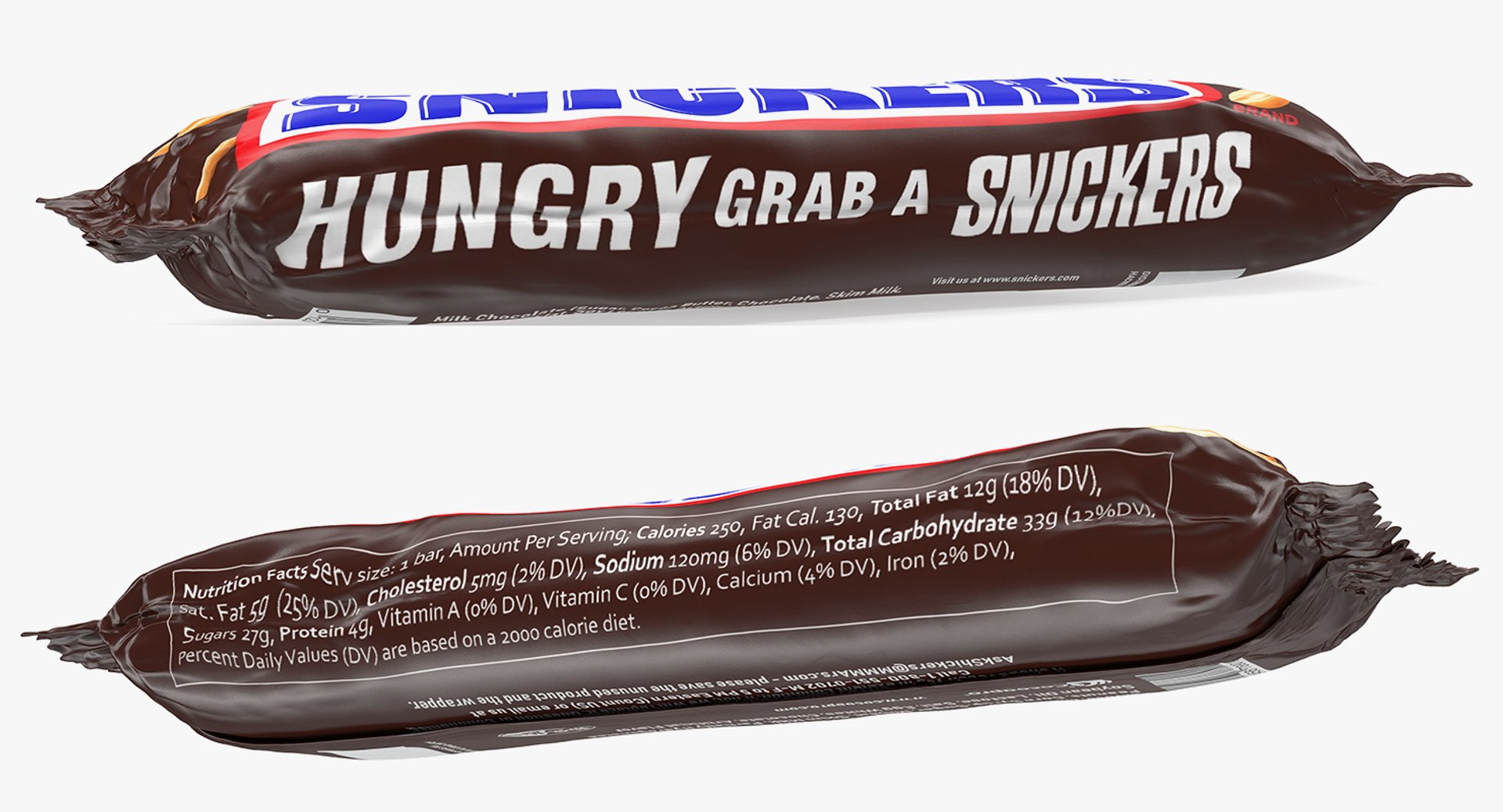 Snickers Chocolate Bar Package 3D Model - TurboSquid 1425559