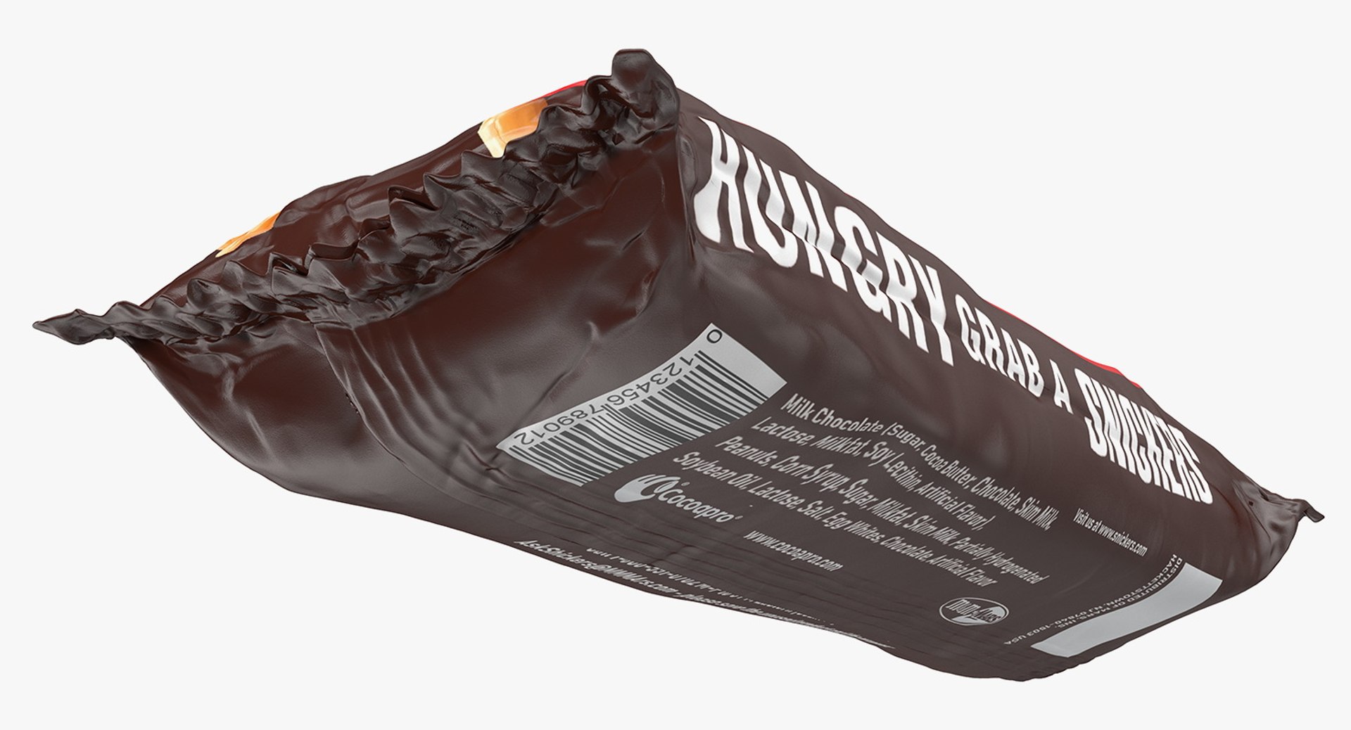 Snickers Chocolate Bar Package 3D Model - TurboSquid 1425559