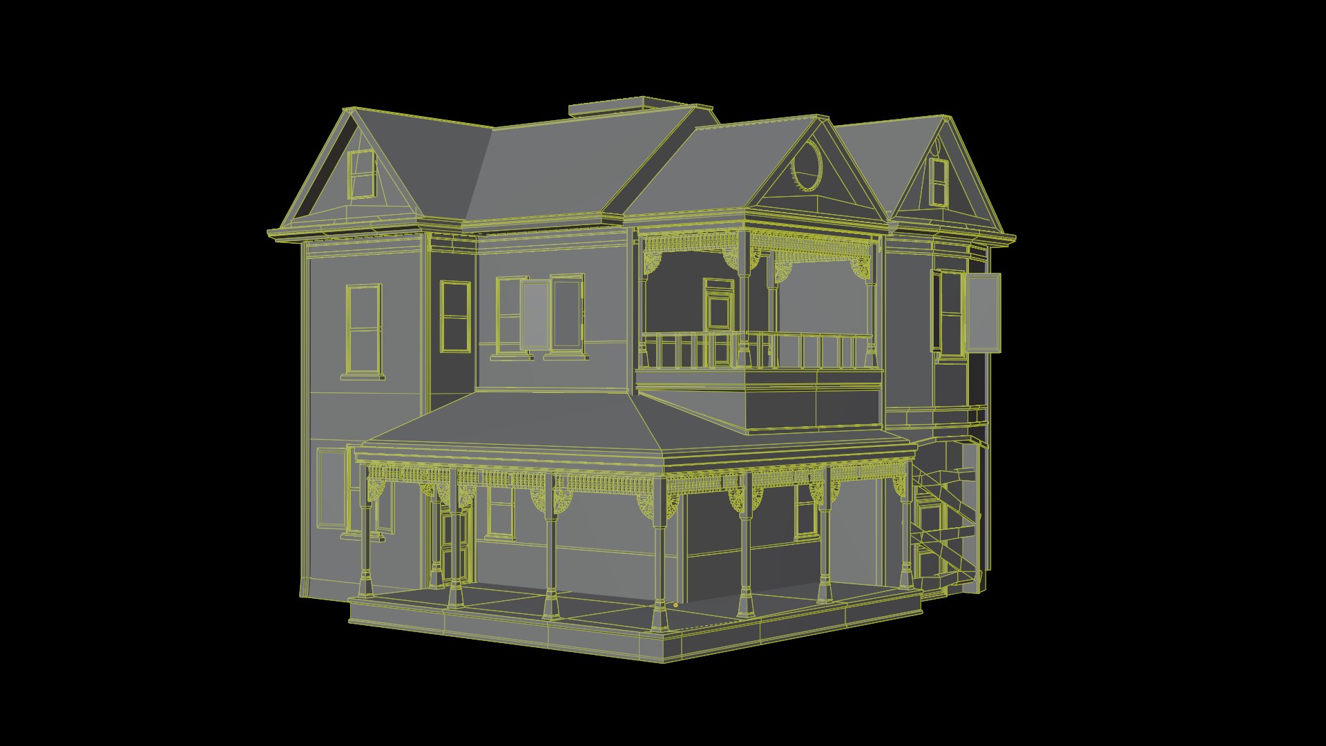 3D House Abandoned Old - Realistic Low Poly Model - TurboSquid 1992552