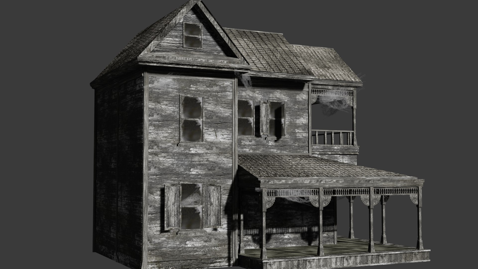 3D House Abandoned Old - Realistic Low Poly Model - TurboSquid 1992552